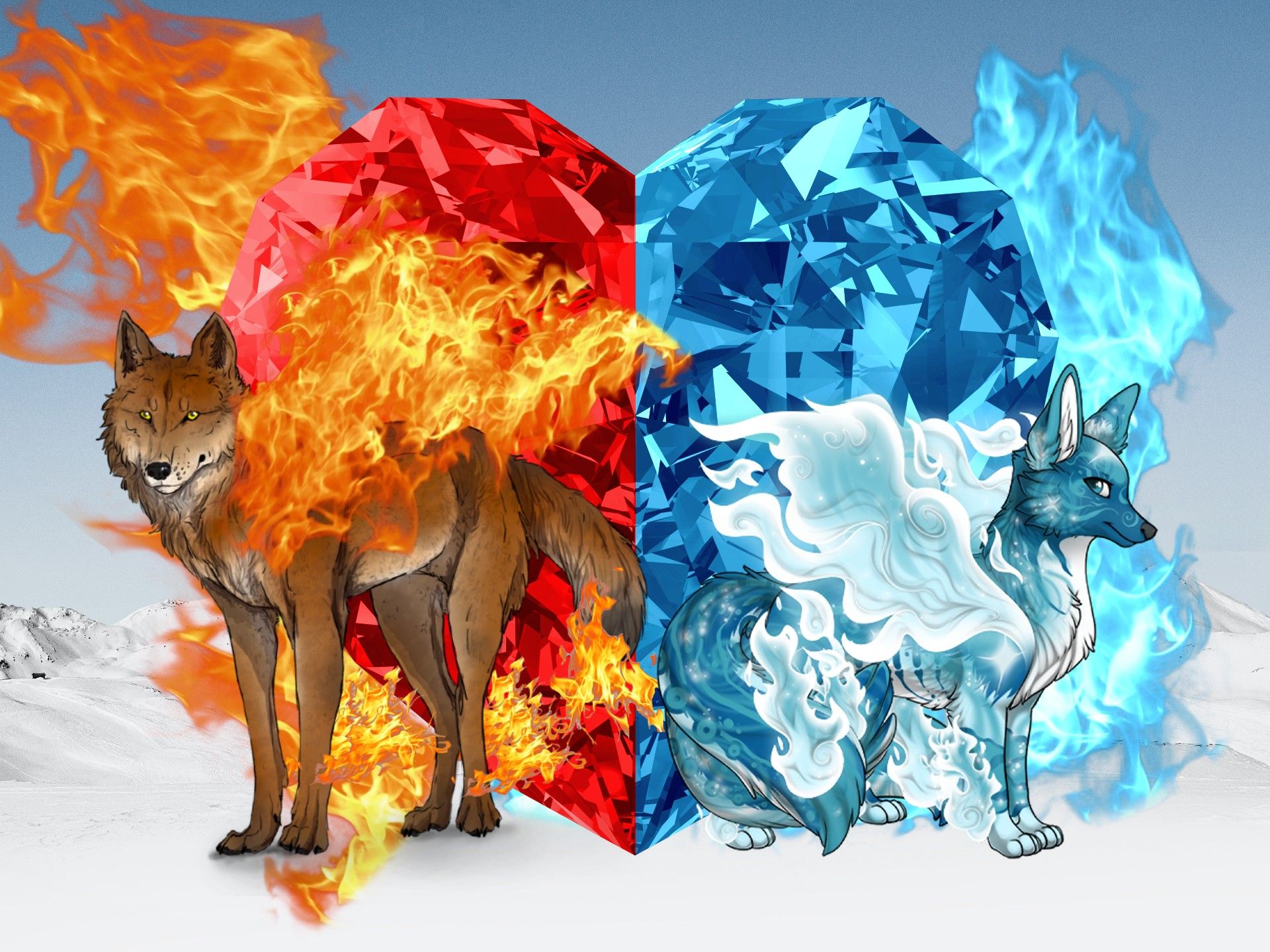 Fire And Ice Wolf In Love