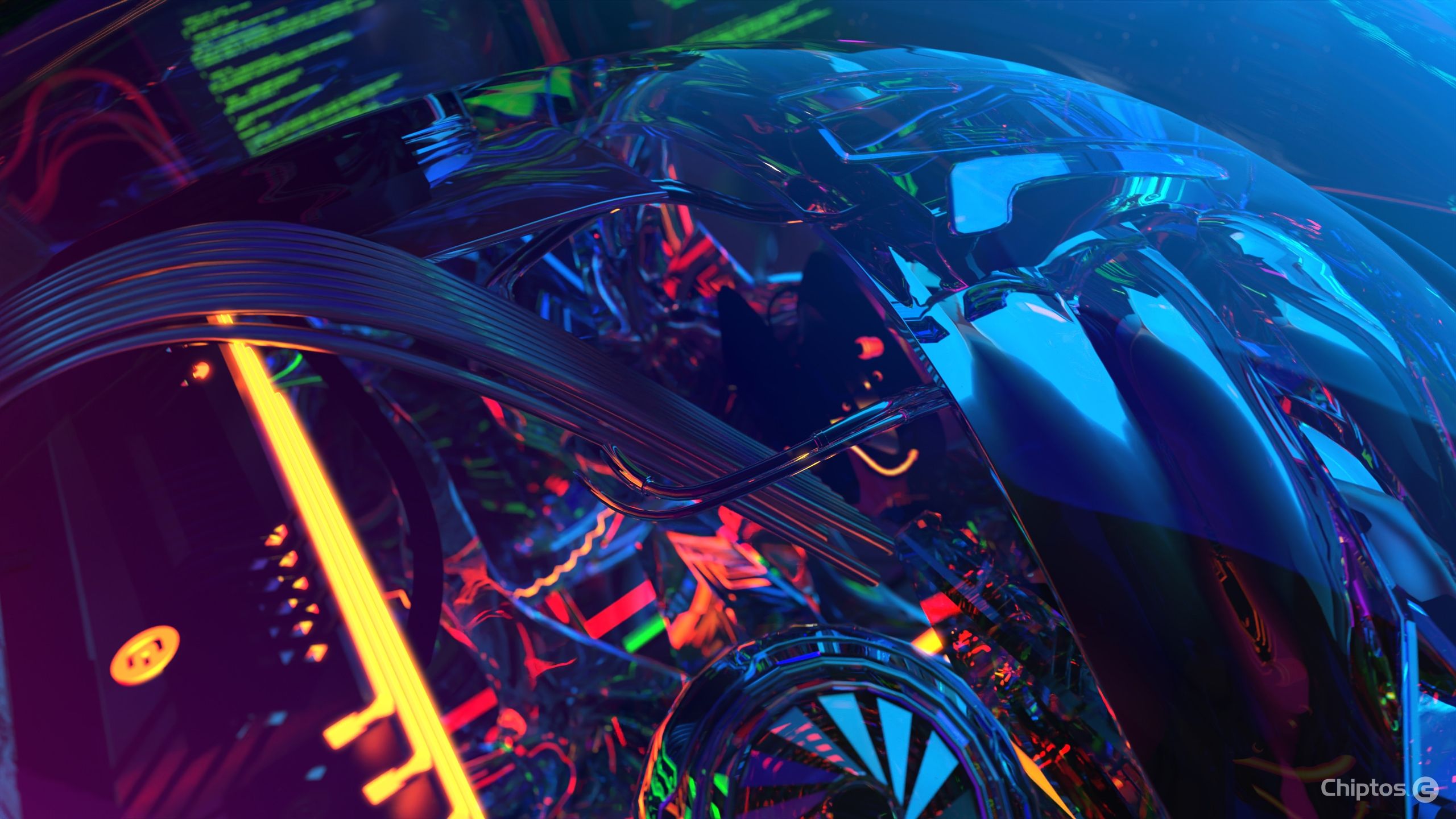 Chiptos X Computer Case Abstract NFT Wallpaper Background Gloss Glass ...