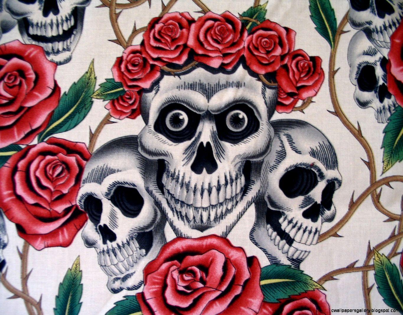 Skull And Roses Desktop Wallpapers - Wallpaper Cave