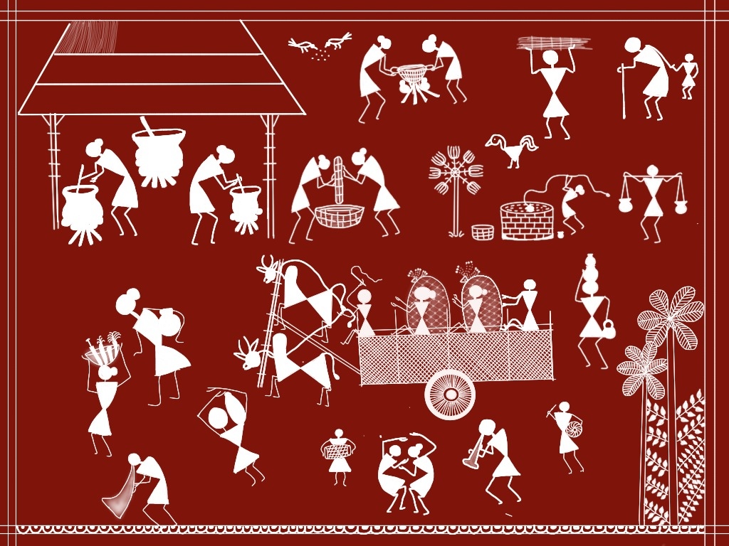 Warli Painting Wallpapers - Wallpaper Cave
