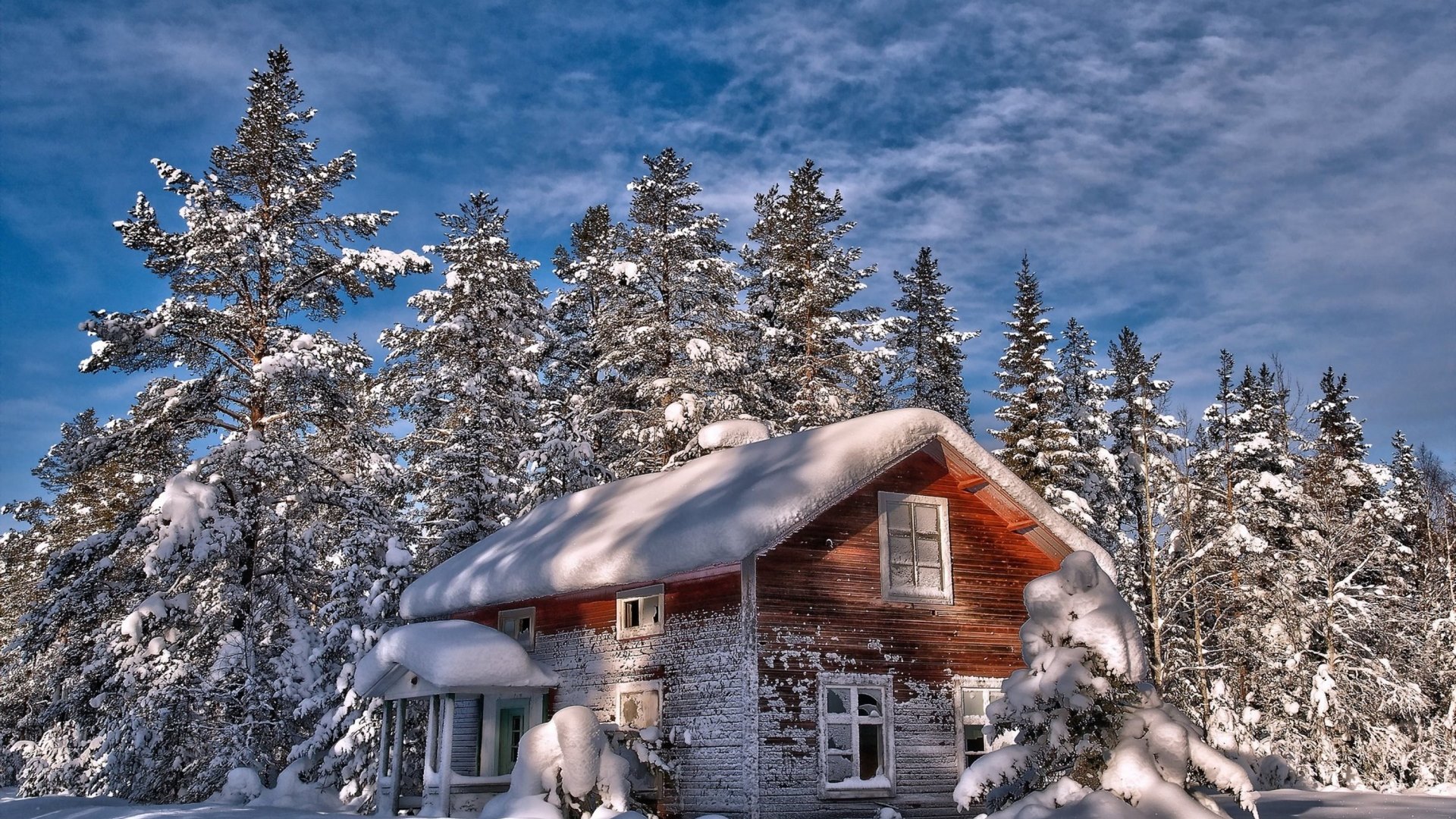 Cottage And Winter Tree Wallpapers - Wallpaper Cave