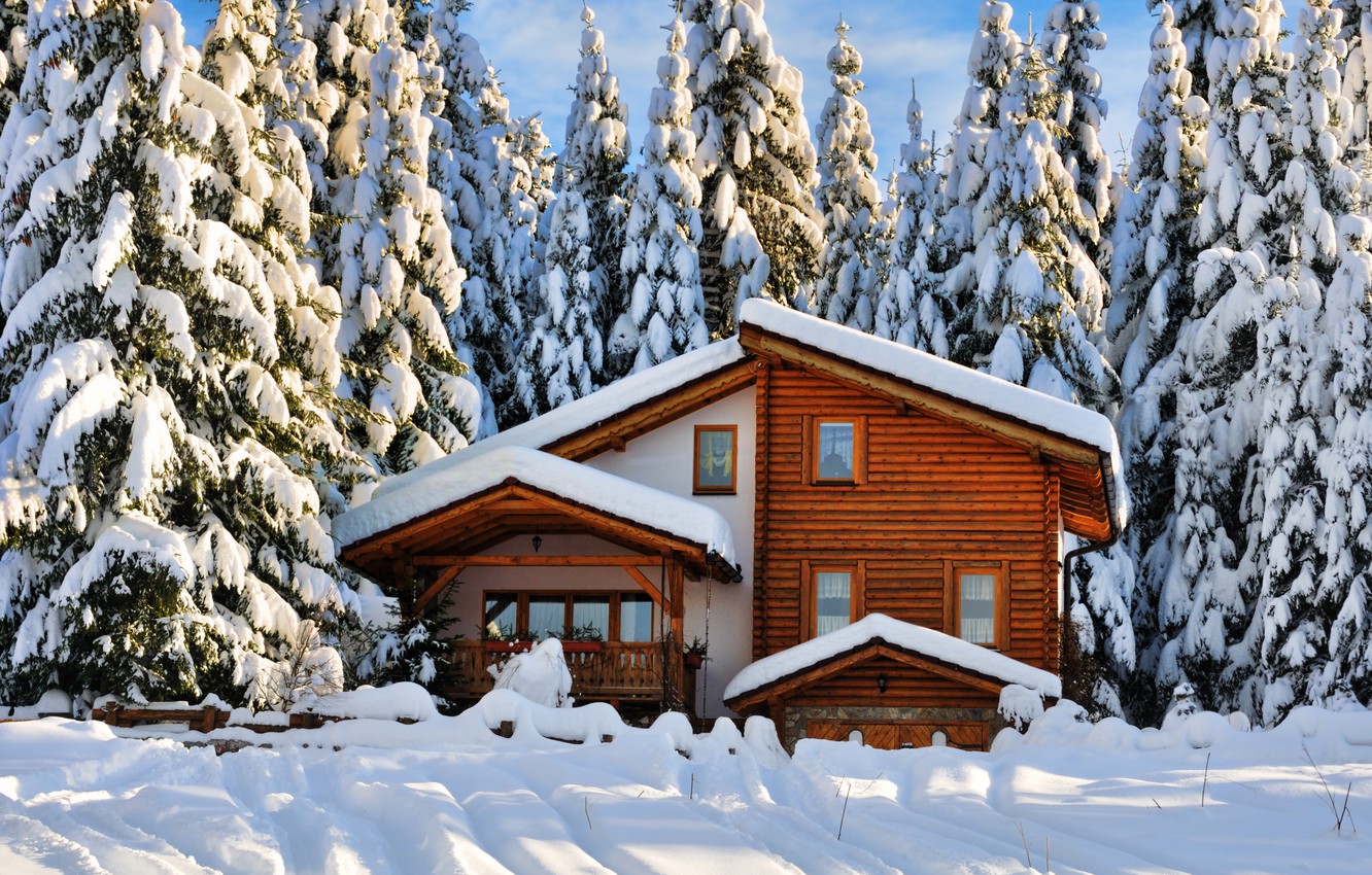 Cottage And Winter Tree Wallpapers - Wallpaper Cave