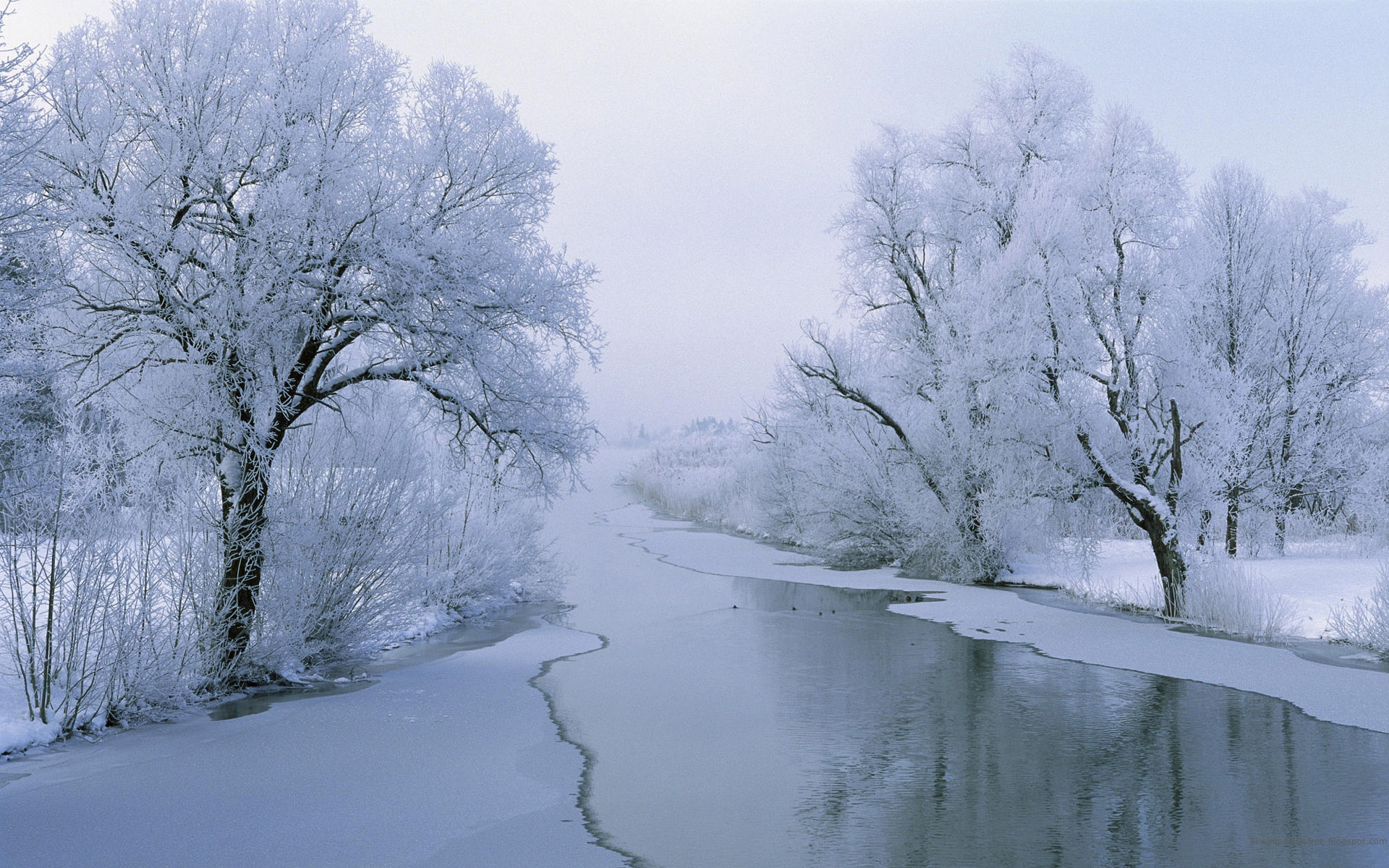 Winter Snow River Wallpapers - Wallpaper Cave
