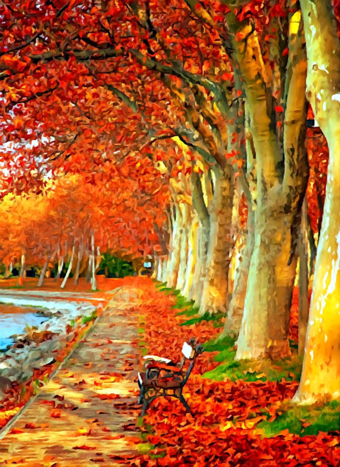 Autumn Scenes Art Wallpapers - Wallpaper Cave