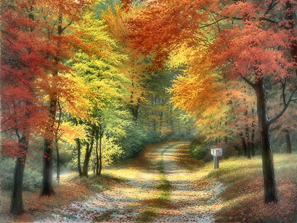Autumn Scenes Art Wallpapers - Wallpaper Cave