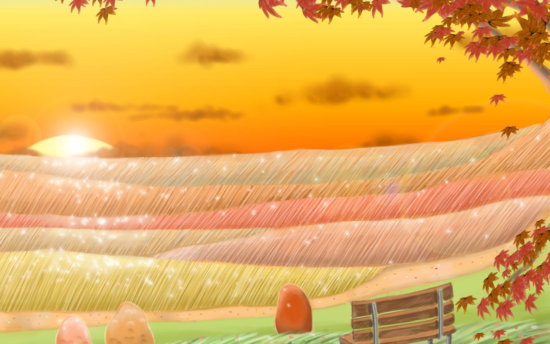 Autumn Scenes Cartoon Wallpapers - Wallpaper Cave
