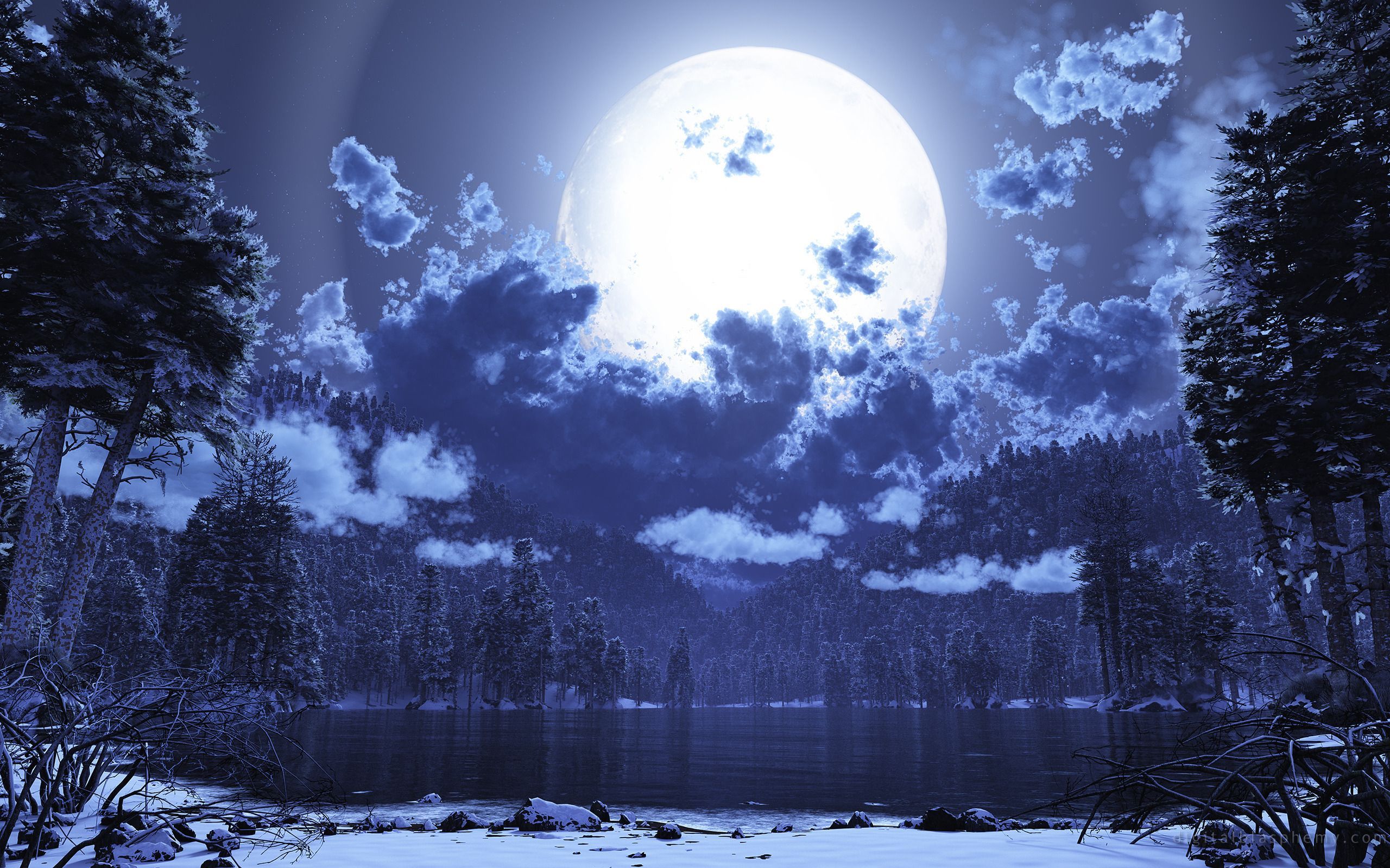 Winter Moon Desktop Wallpapers - Wallpaper Cave