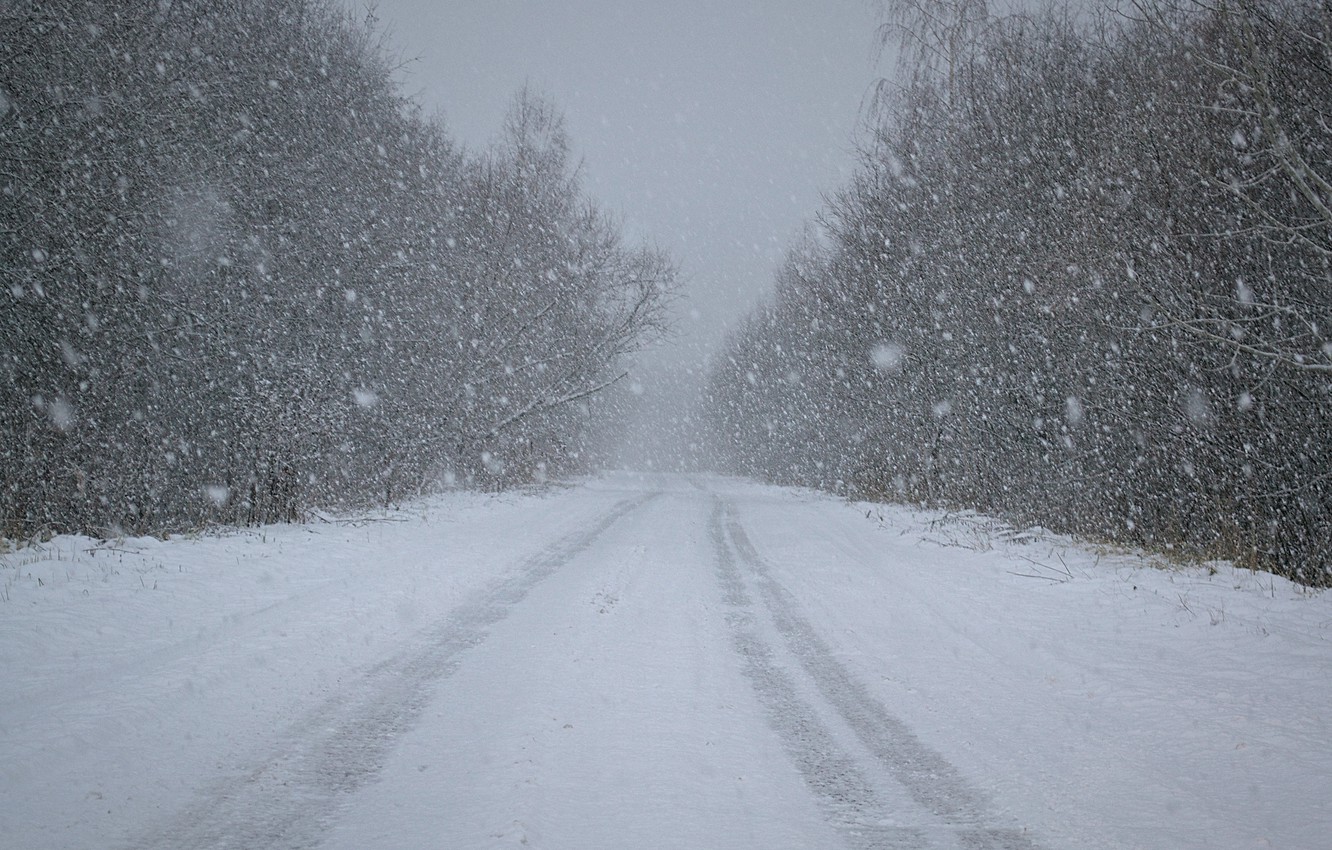 Winter Snowfall Road Wallpapers - Wallpaper Cave