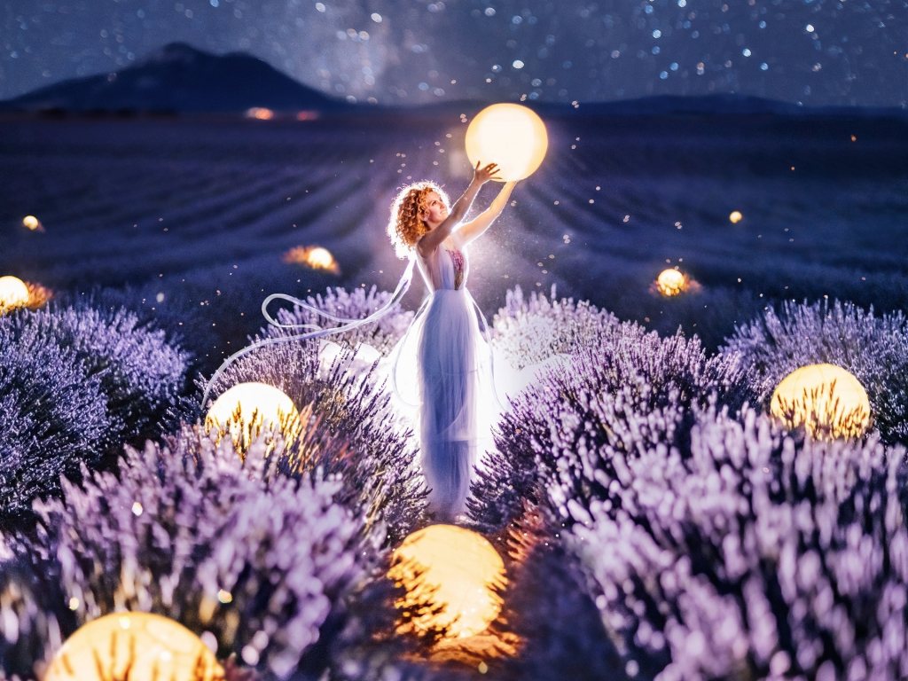 Lavender Field At Night Wallpapers - Wallpaper Cave