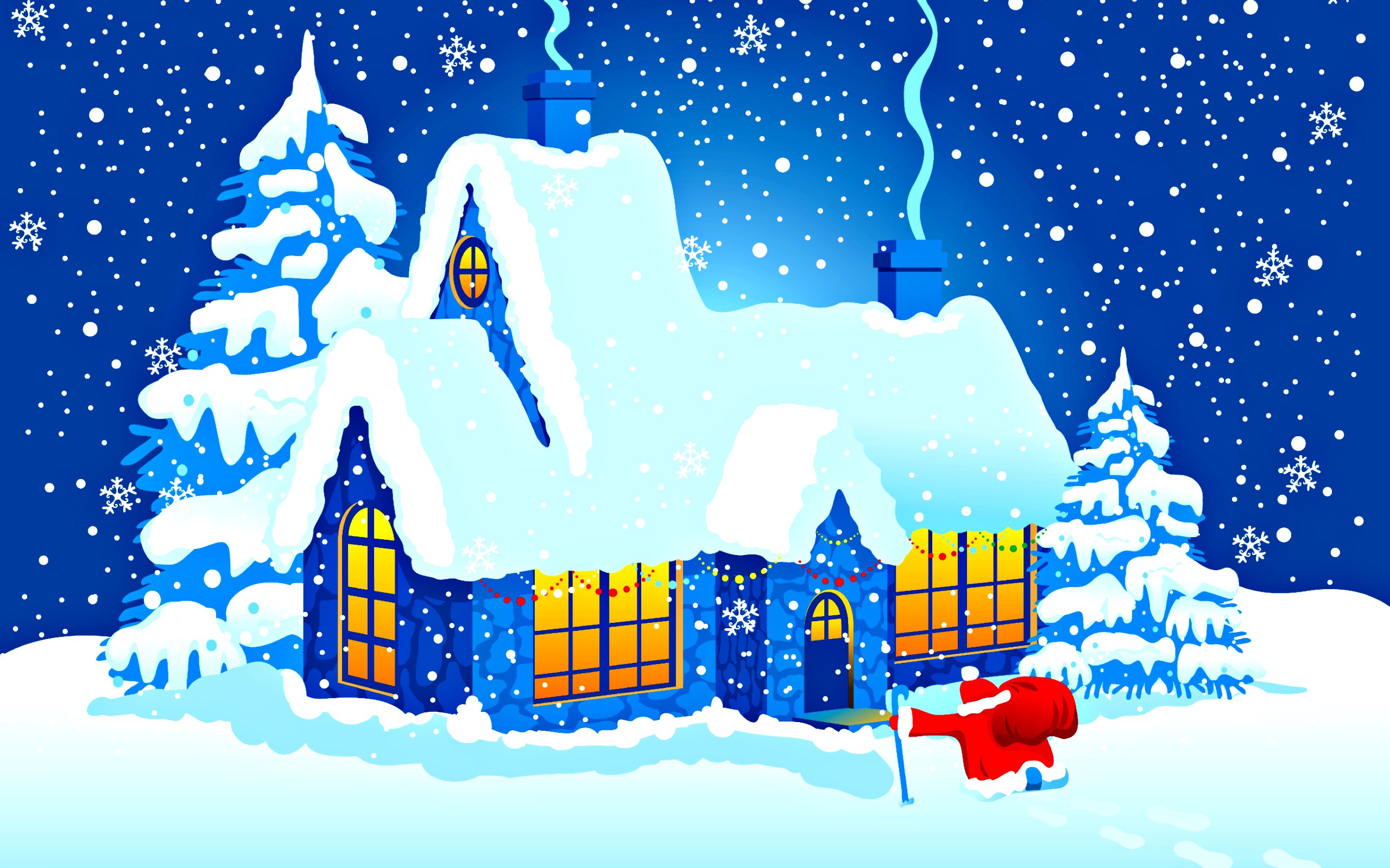 Christmas House Cartoon Wallpapers - Wallpaper Cave