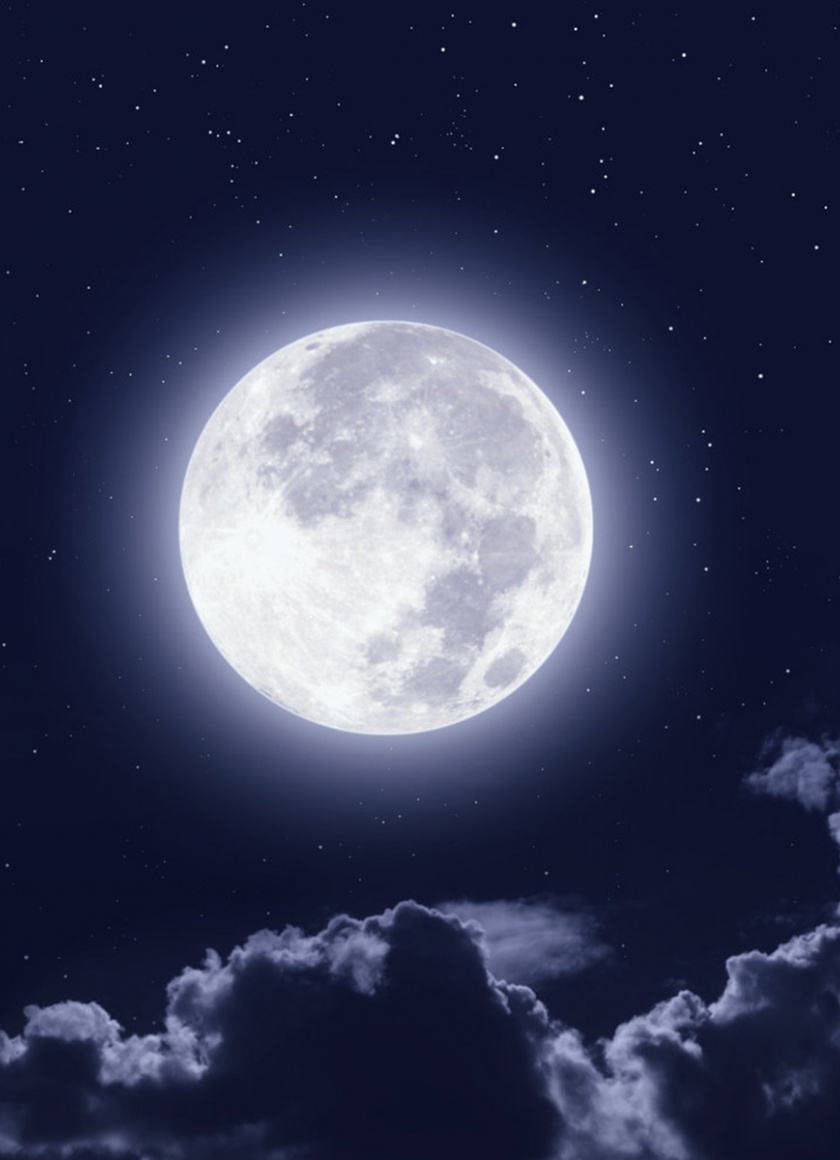 Full Moon Night Sky Wallpaper