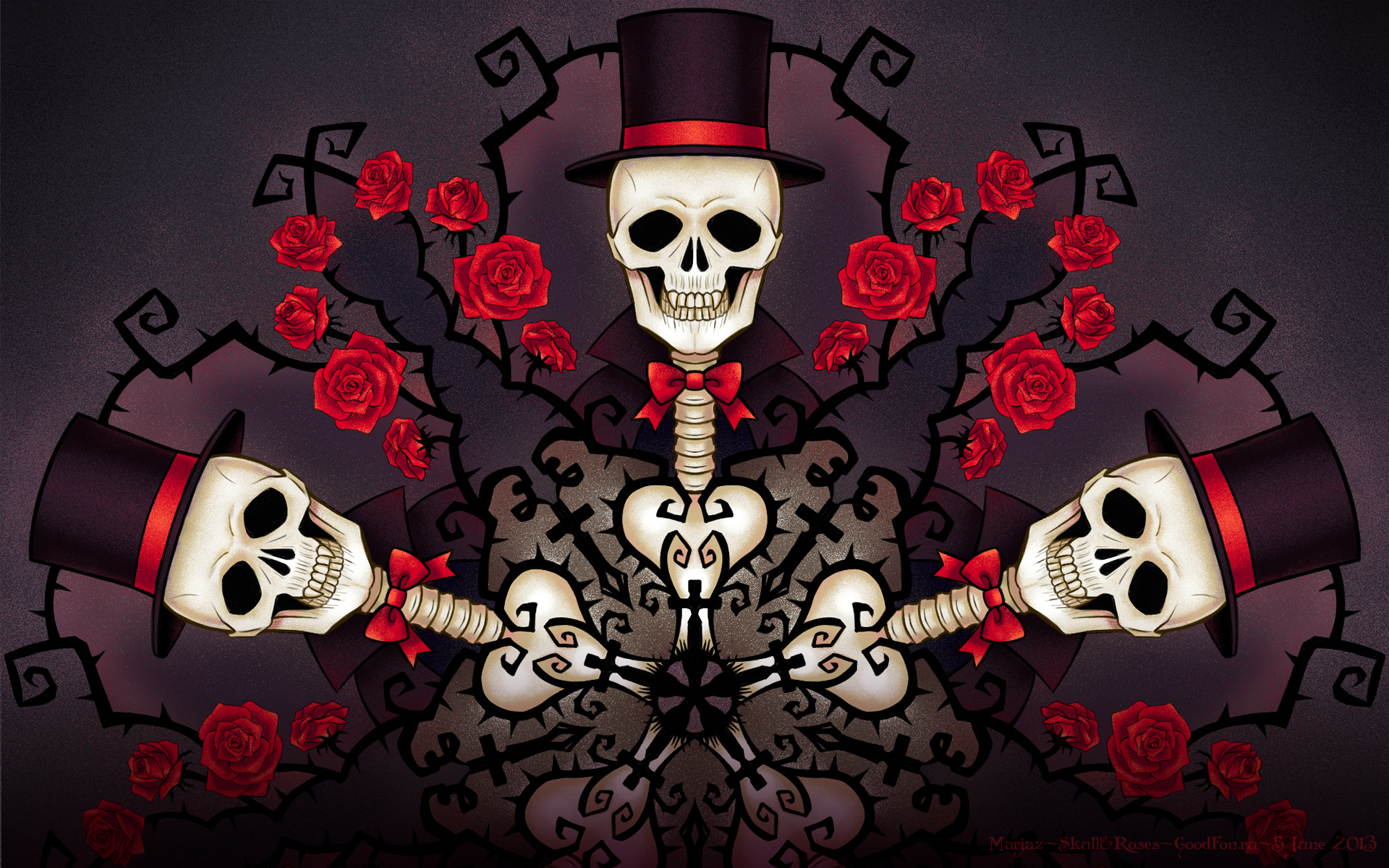 Skull And Roses Desktop Wallpapers - Wallpaper Cave