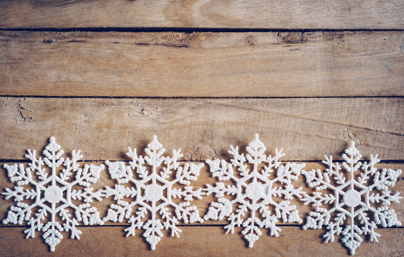 Rustic Snowflake Wallpaper Snowflakes Border Over Rustic Wooden