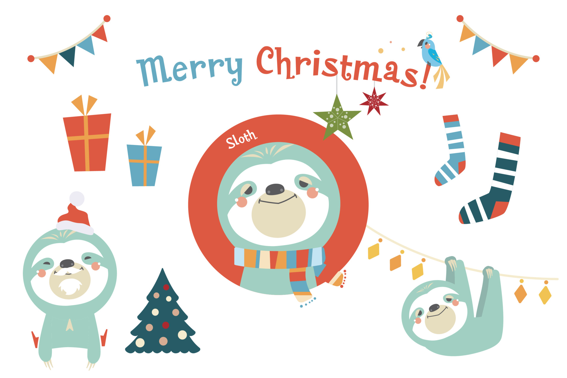 Sloth Merry Christmas Wallpapers - Wallpaper Cave