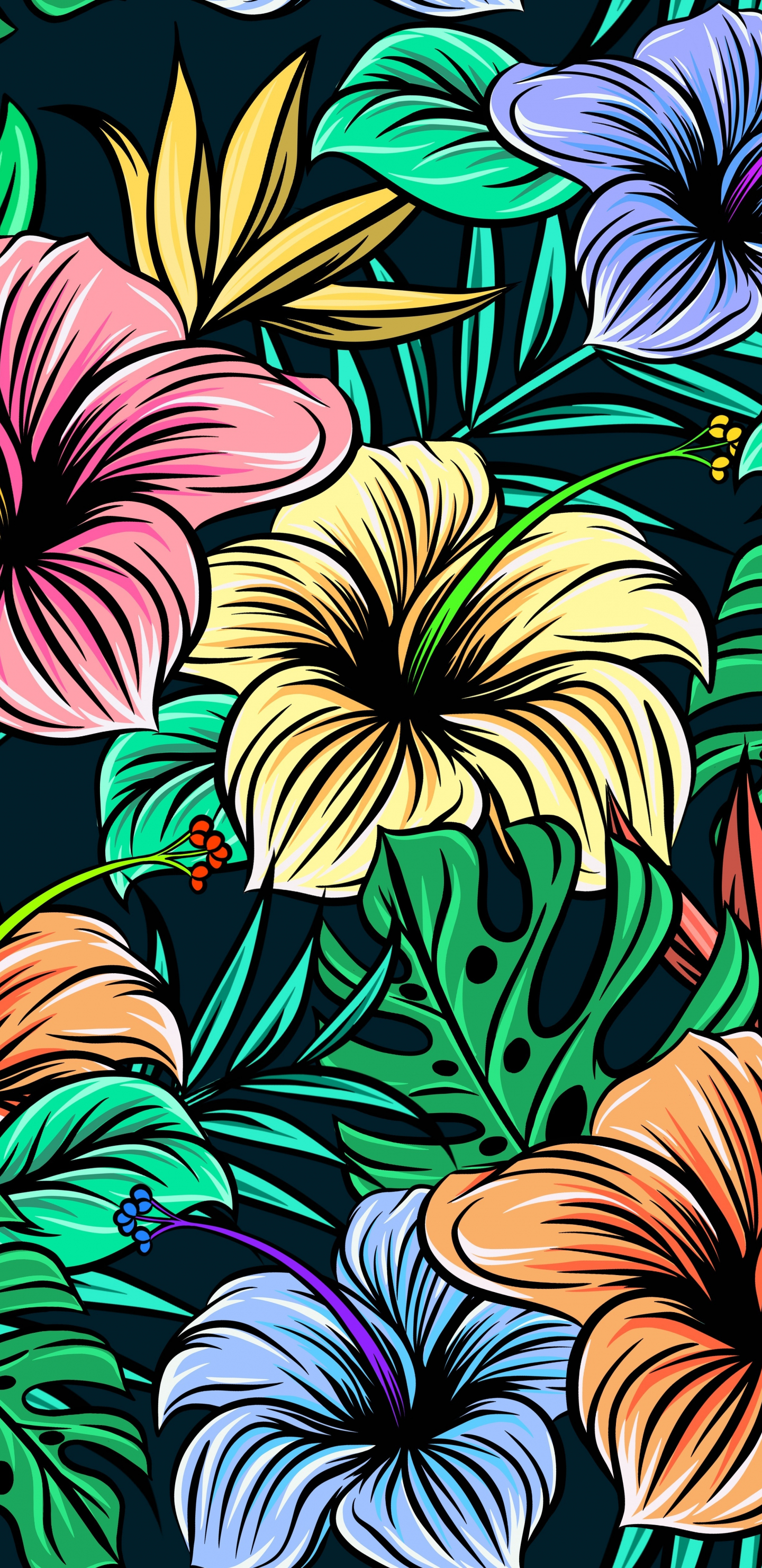 Colorful Flowers Art Wallpapers - Wallpaper Cave