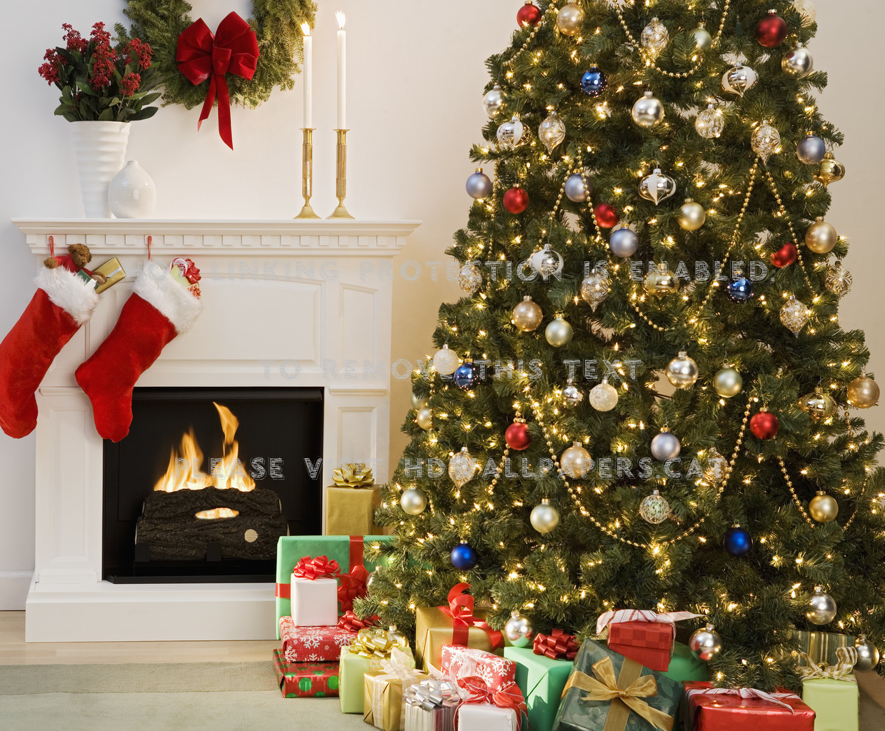 Christmas Tree Fire Place Wallpapers - Wallpaper Cave