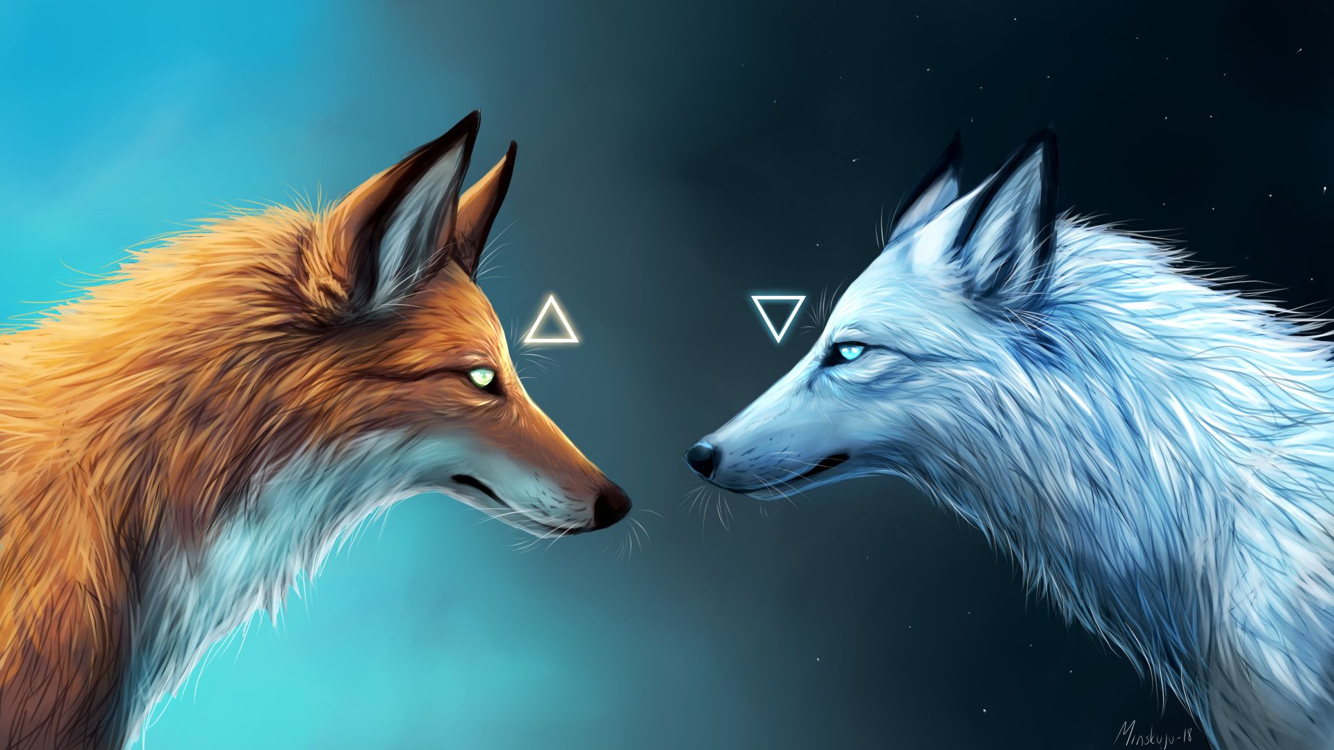 Red And Blue Fox Wallpapers - Wallpaper Cave