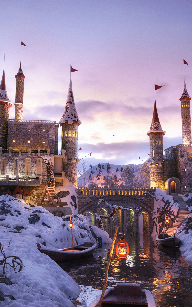 Winter Fantasy Castle Wallpapers - Wallpaper Cave