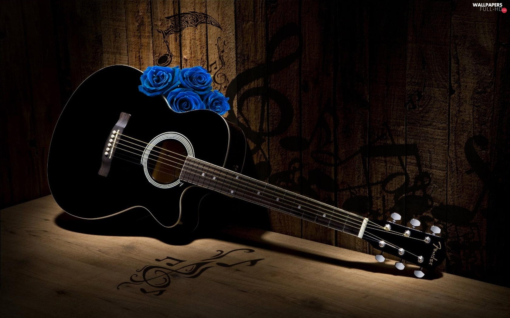 Guitar And Roses Wallpapers - Wallpaper Cave