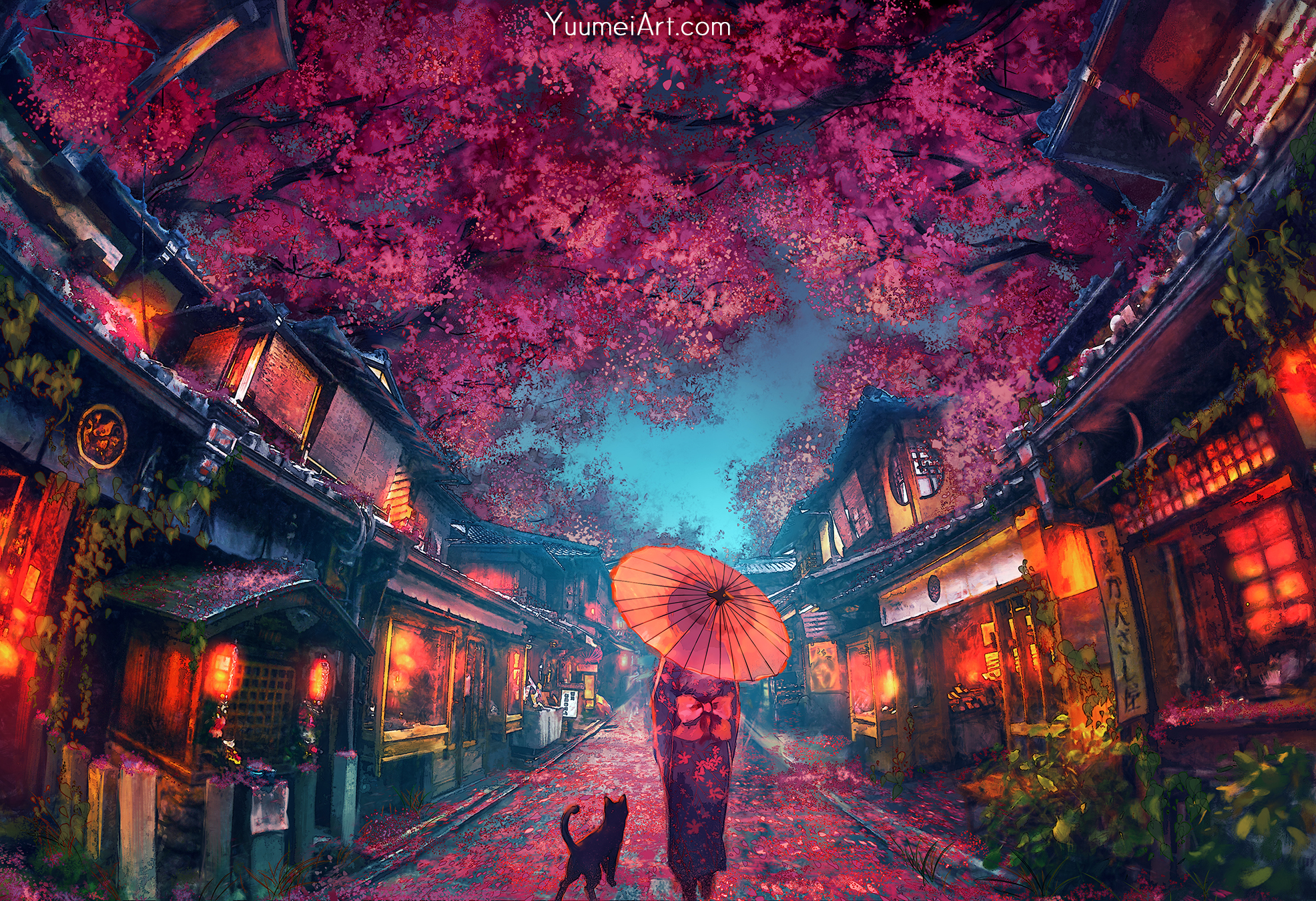 Sakura Street Wallpapers - Wallpaper Cave
