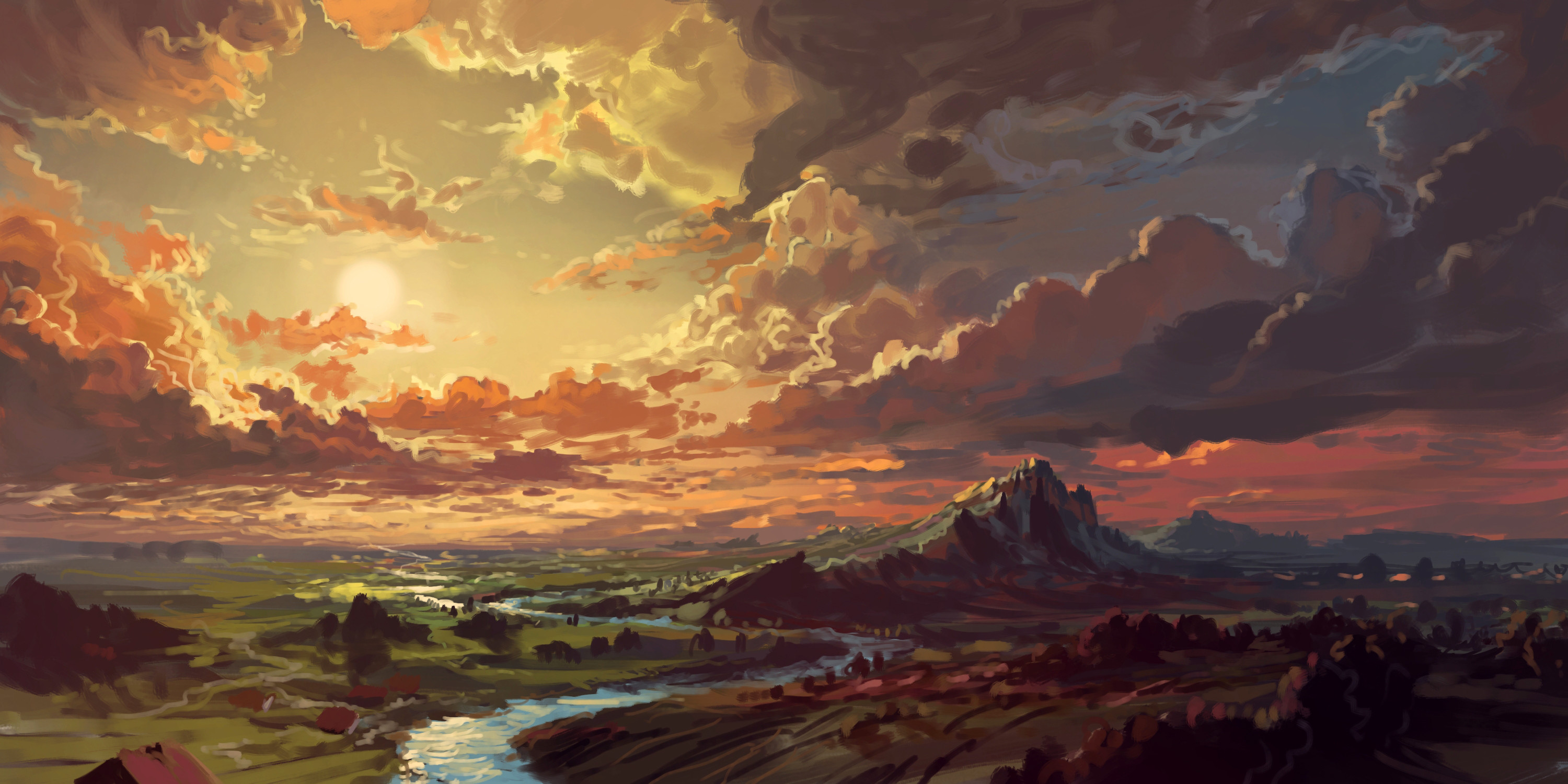 Sunset Drawing Wallpapers - Wallpaper Cave