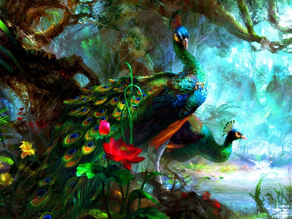 Peacock Painting Wallpapers - Wallpaper Cave