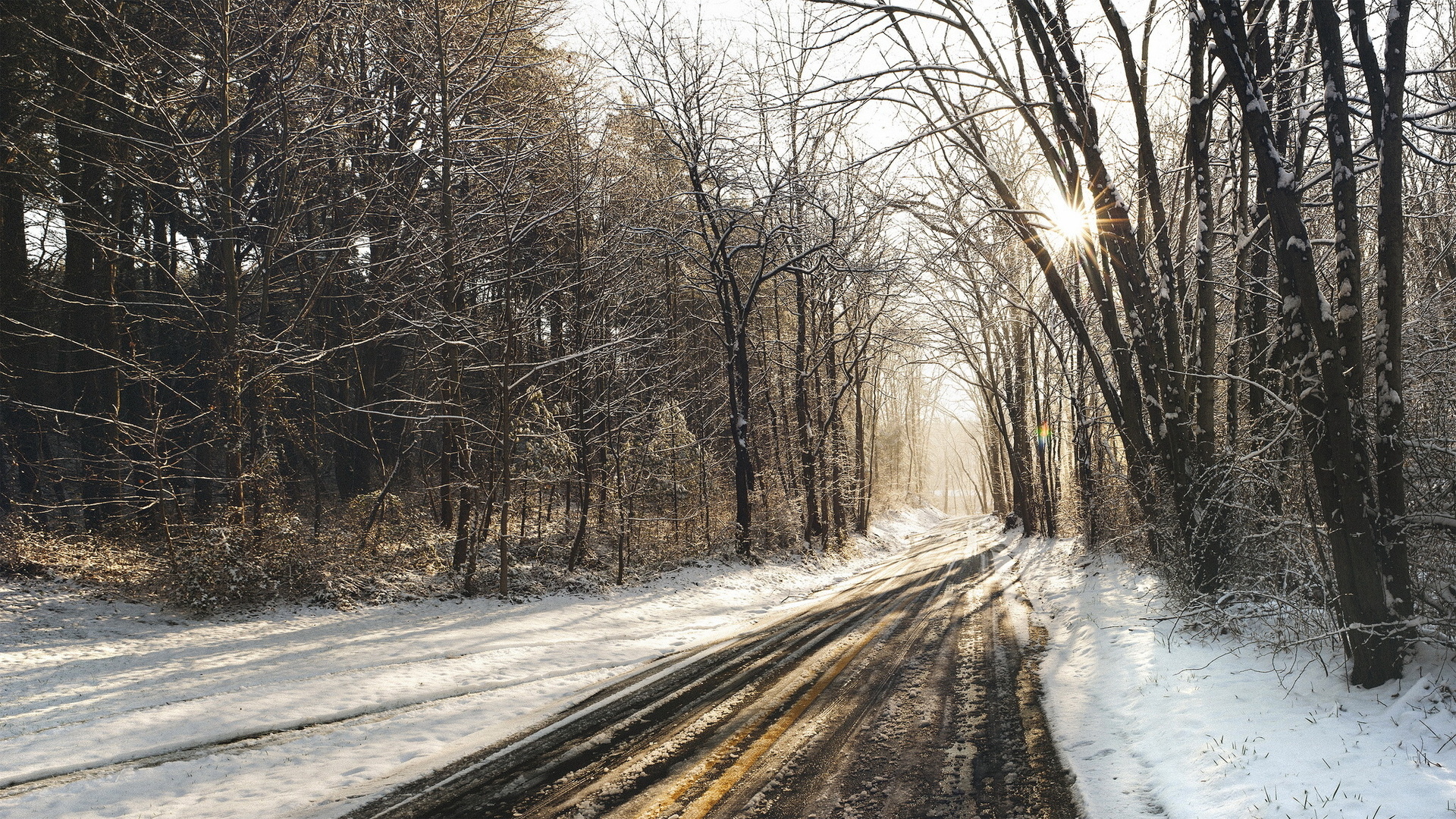 Winter Road Desktop Wallpapers - Wallpaper Cave