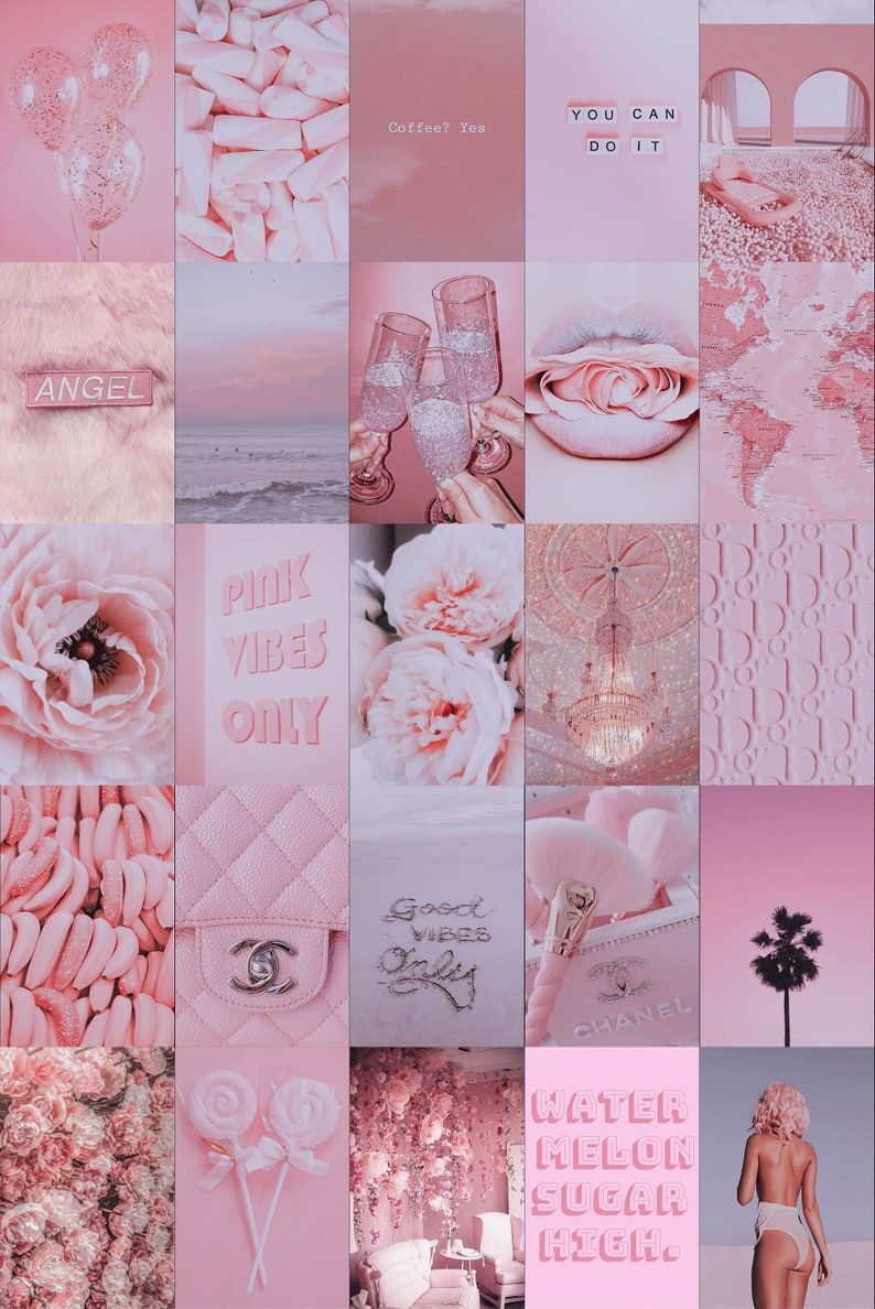 Light Pink Collage Wallpapers - Wallpaper Cave
