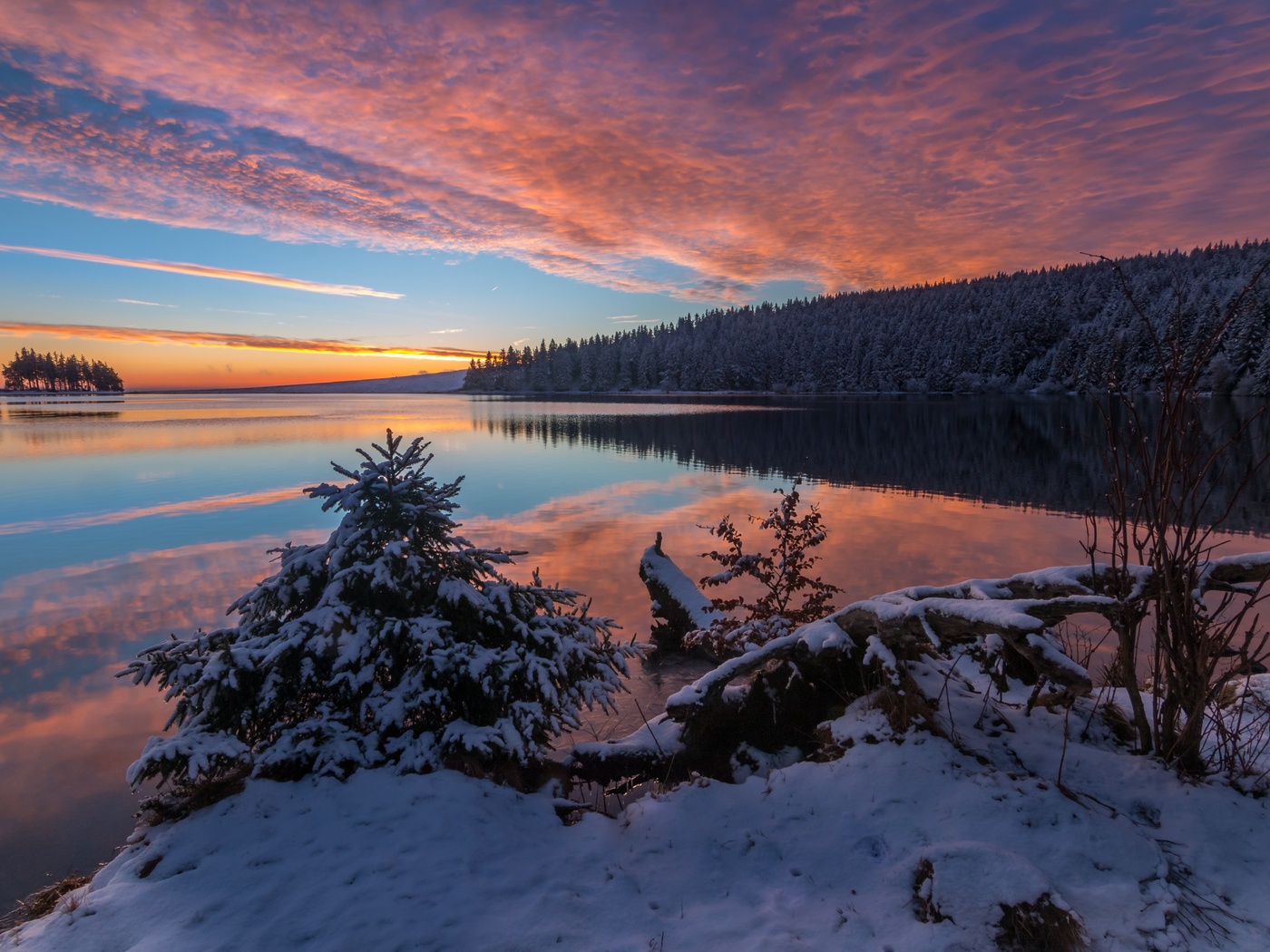 Sunset Winter Lake Wallpapers - Wallpaper Cave