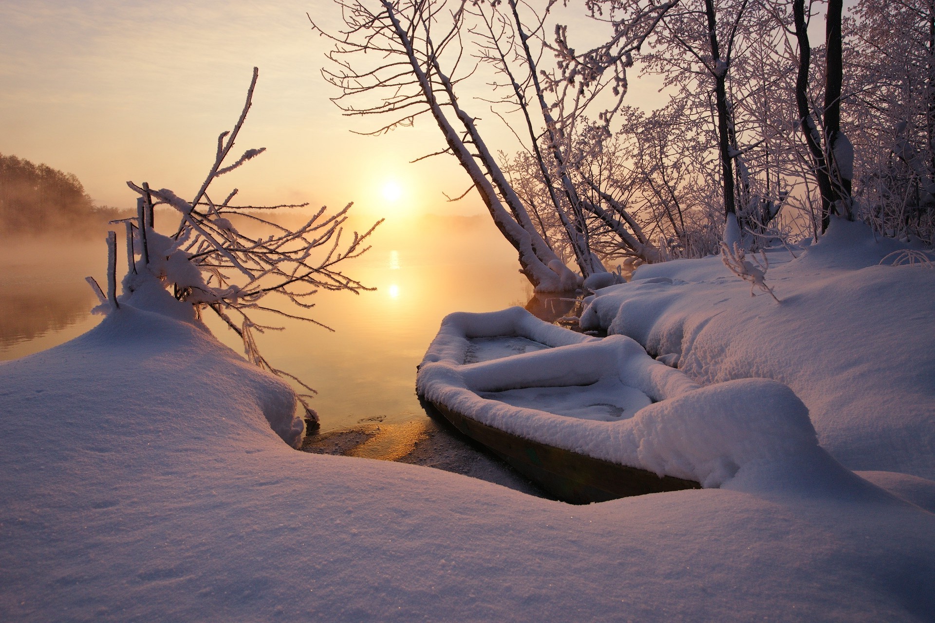 Sunset Winter Lake Wallpapers - Wallpaper Cave