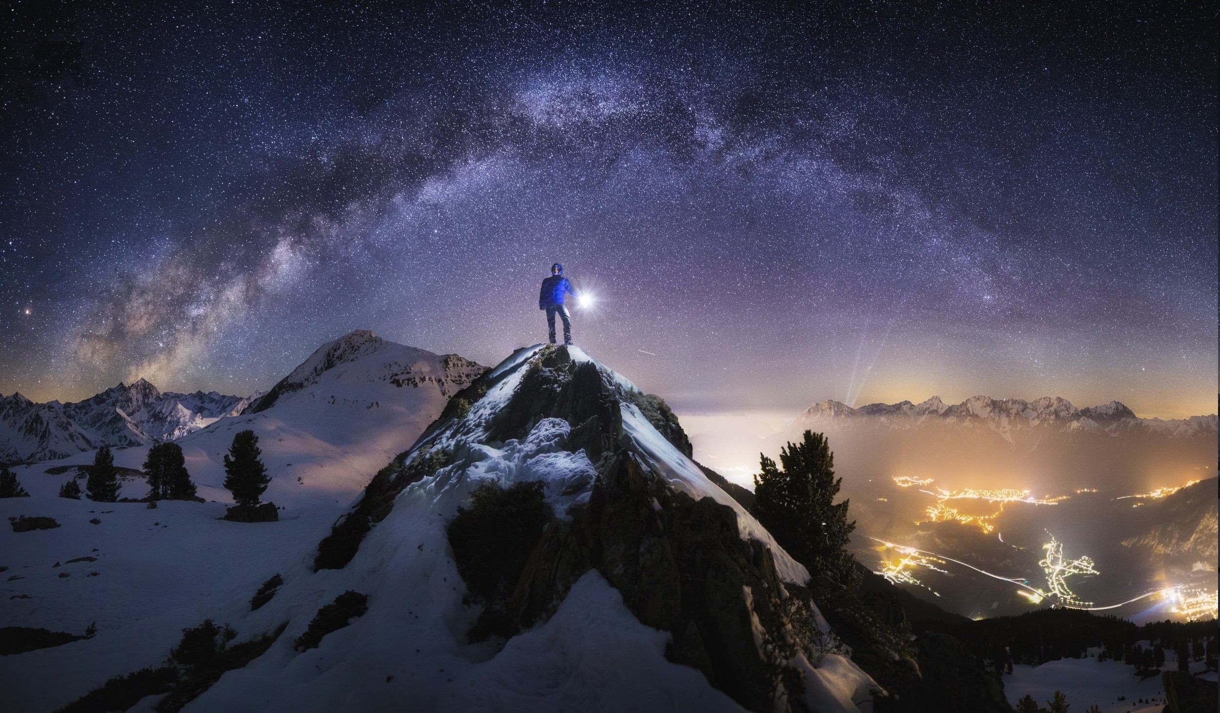 Winter Night Mountains HD Wallpapers - Wallpaper Cave