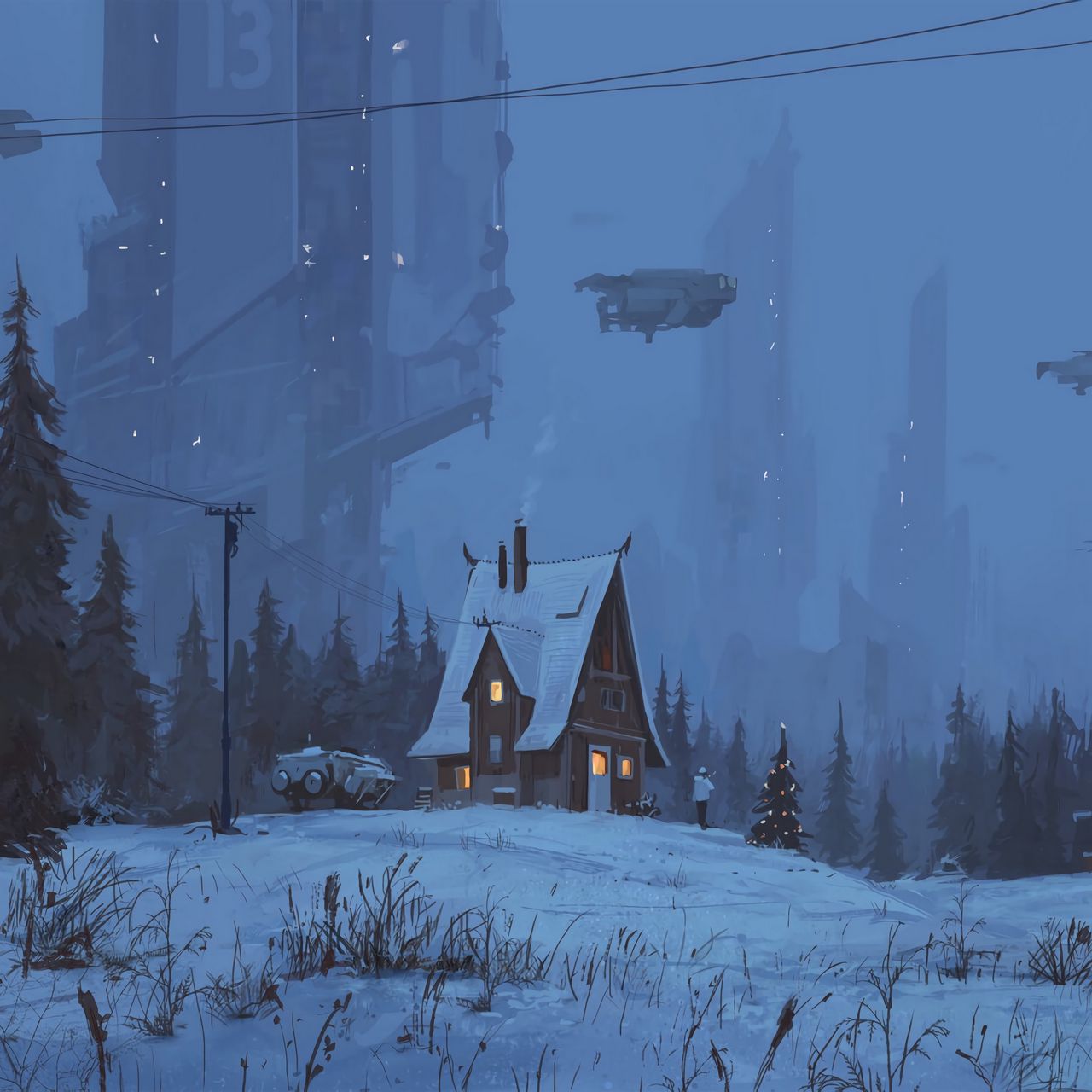 Night Winter House Wallpapers - Wallpaper Cave