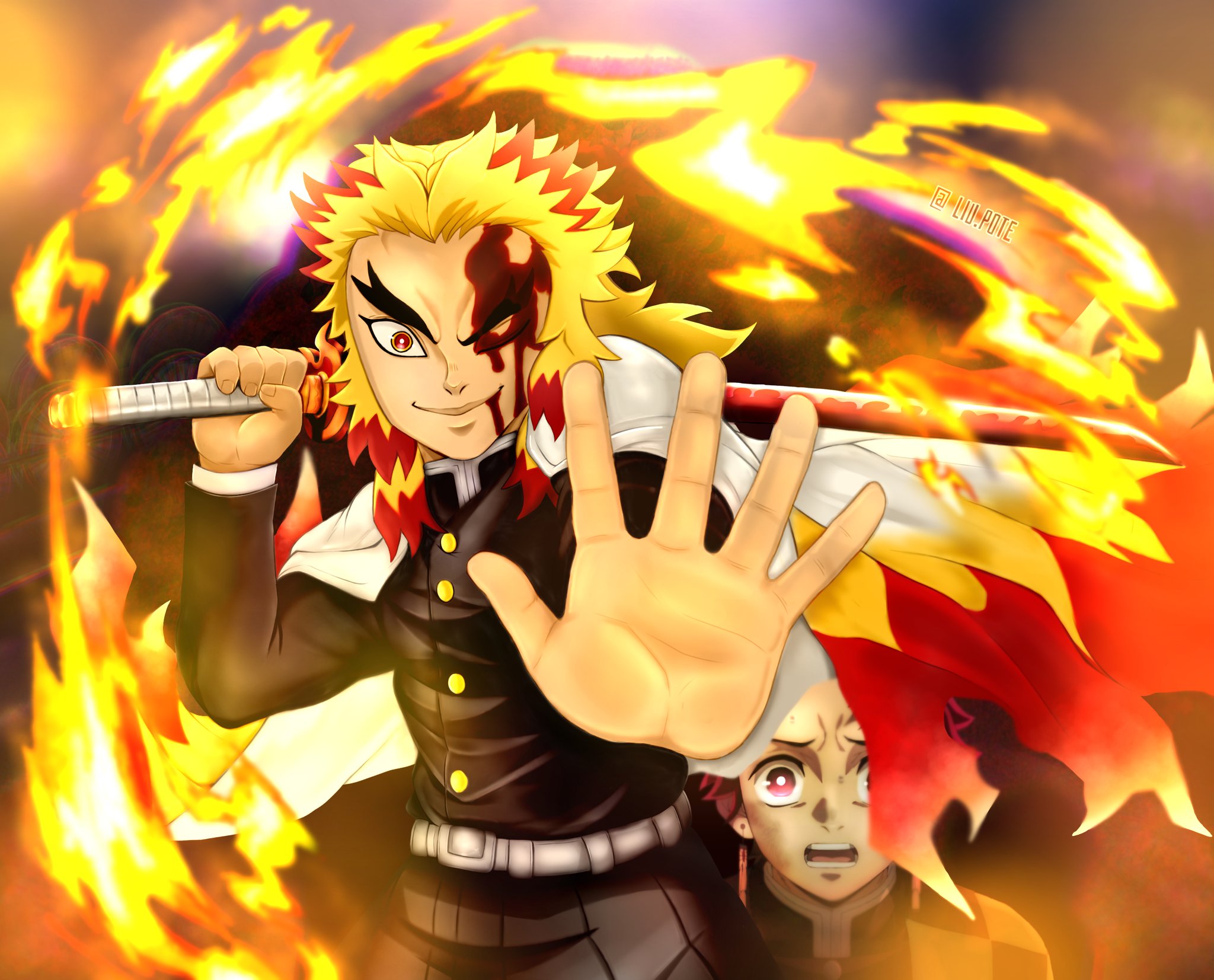 Rengoku Bleeding Wallpapers - Wallpaper Cave