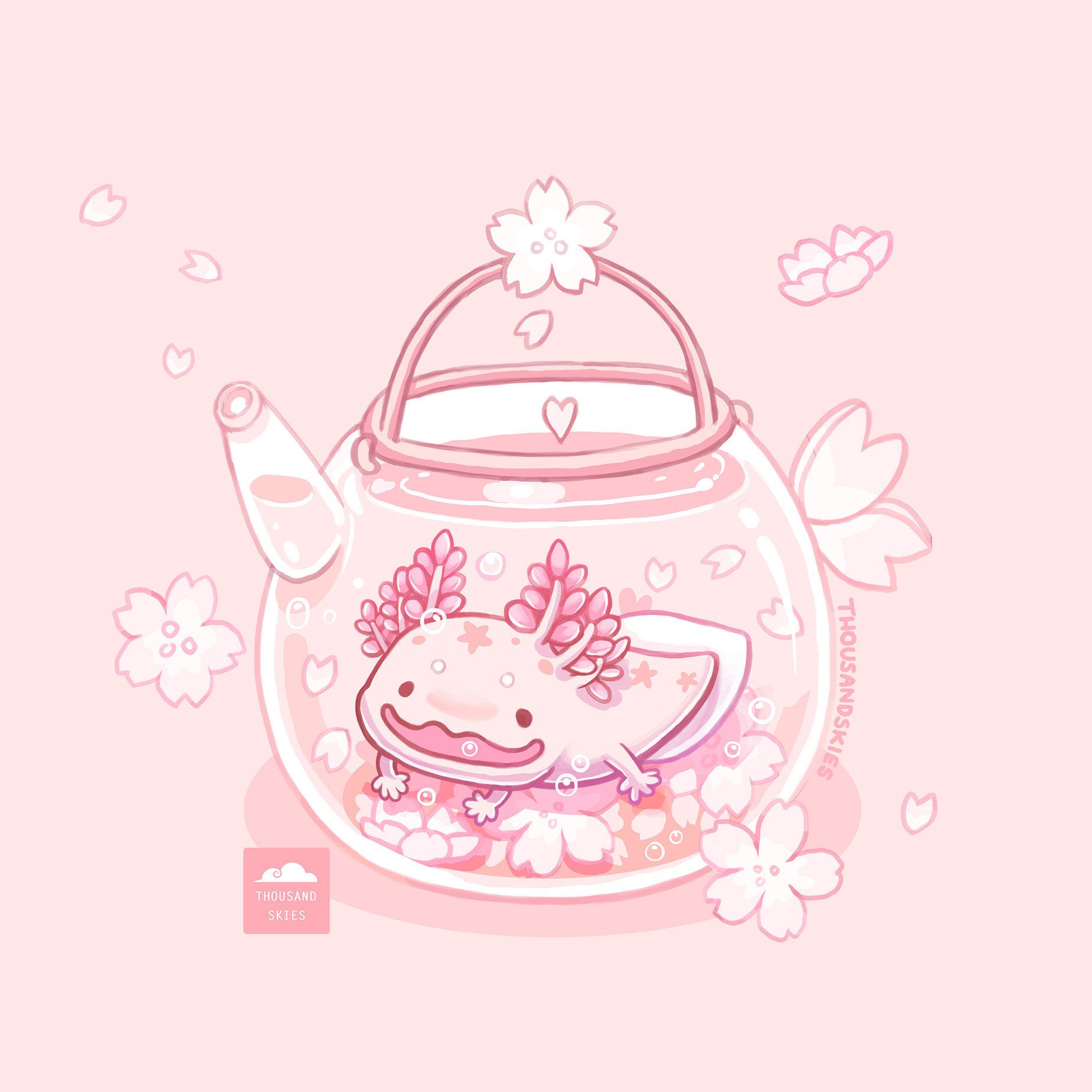 Strawberry Axolotl Wallpapers - Wallpaper Cave