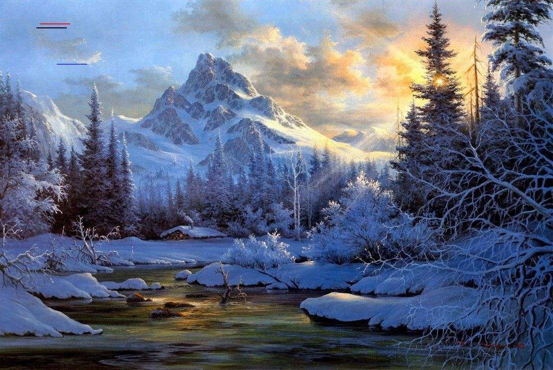 Winter Forest Painting Wallpapers - Wallpaper Cave