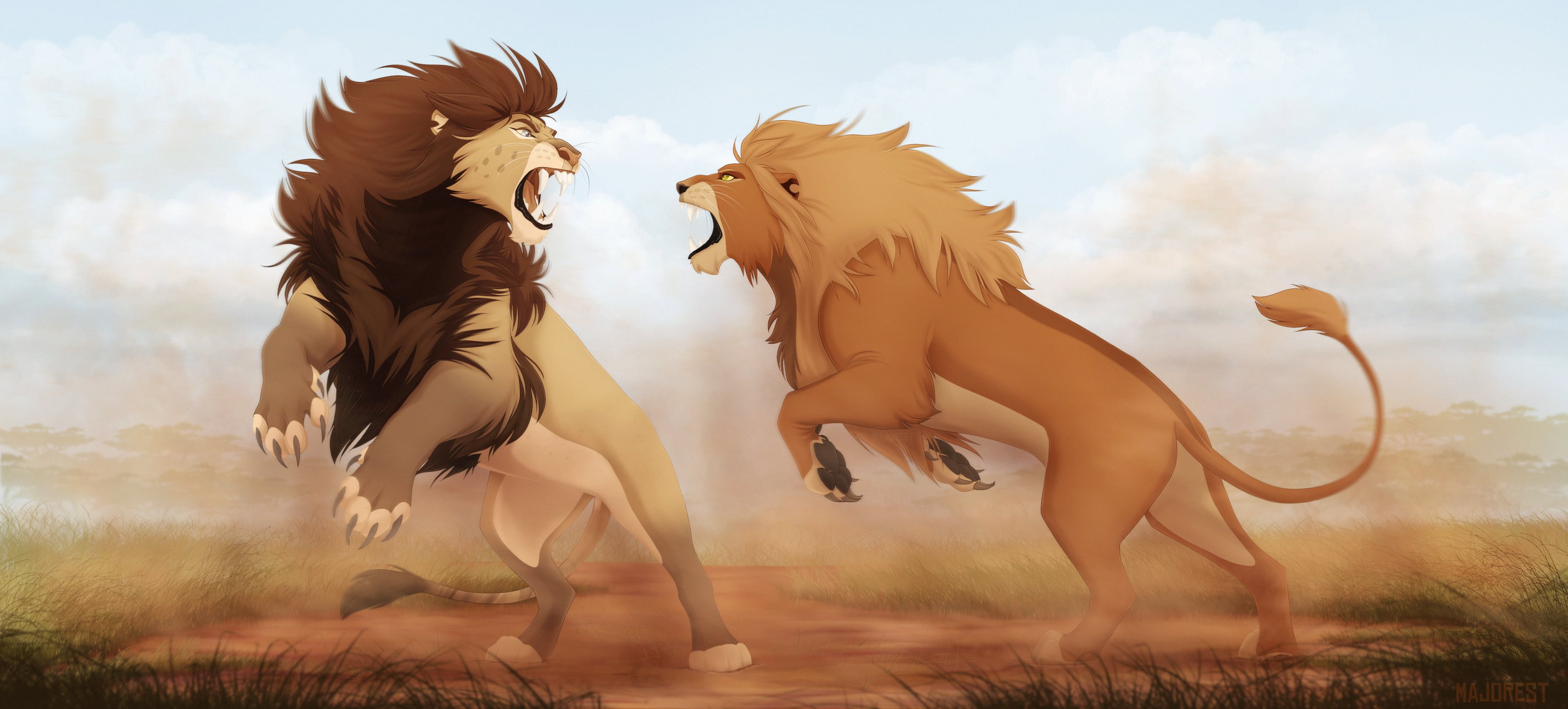 Lion Fight Wallpapers - Wallpaper Cave