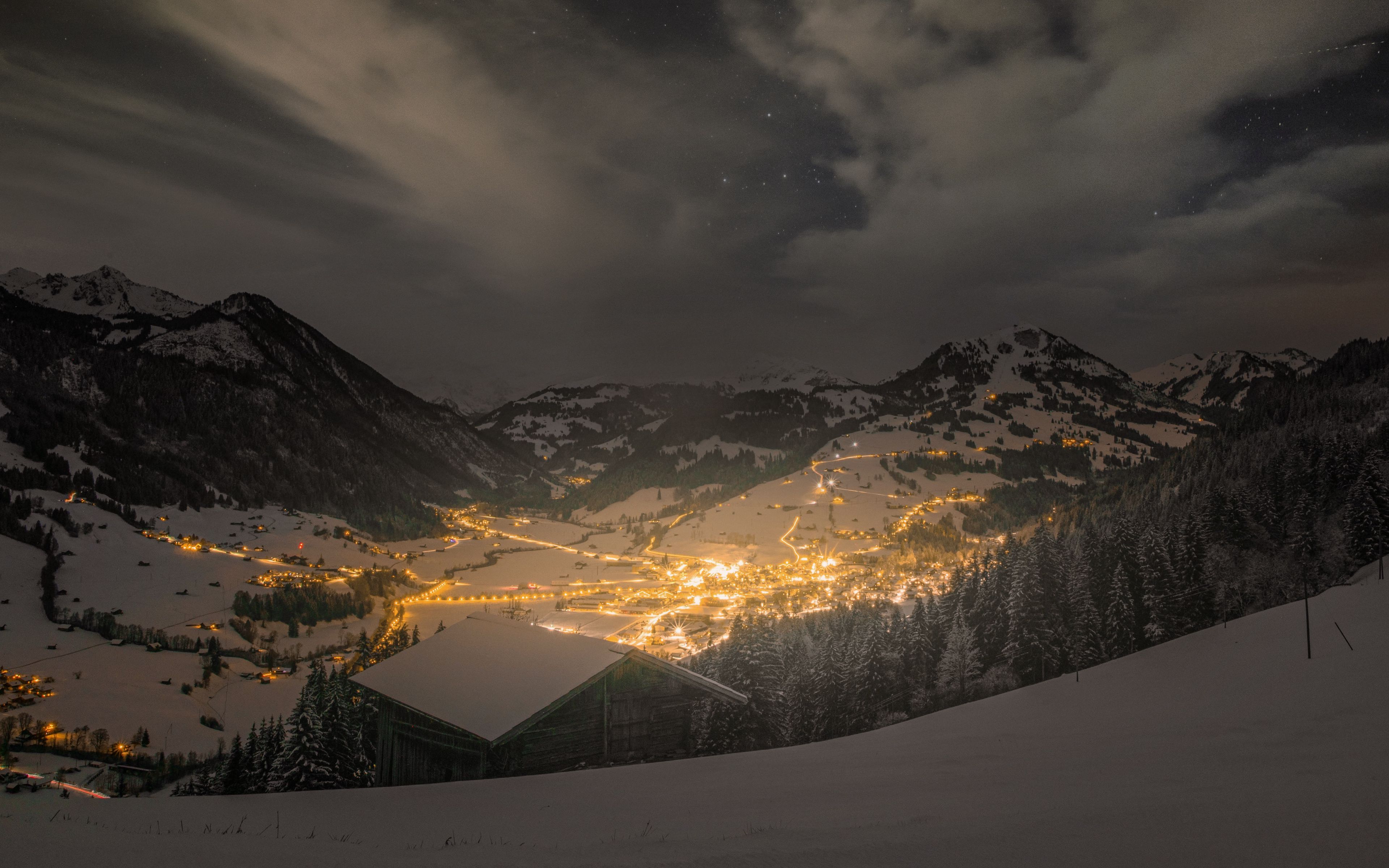 Winter Night Lights Wallpapers - Wallpaper Cave