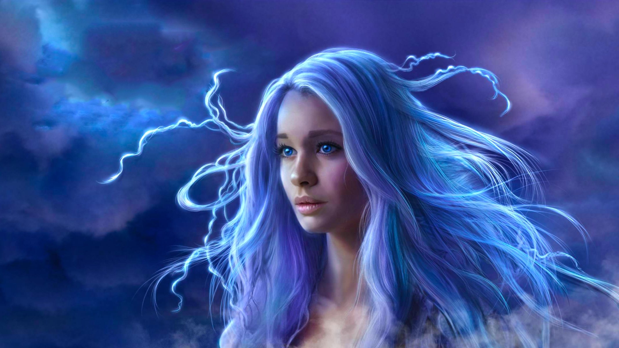 Blue Women Art Wallpapers - Wallpaper Cave