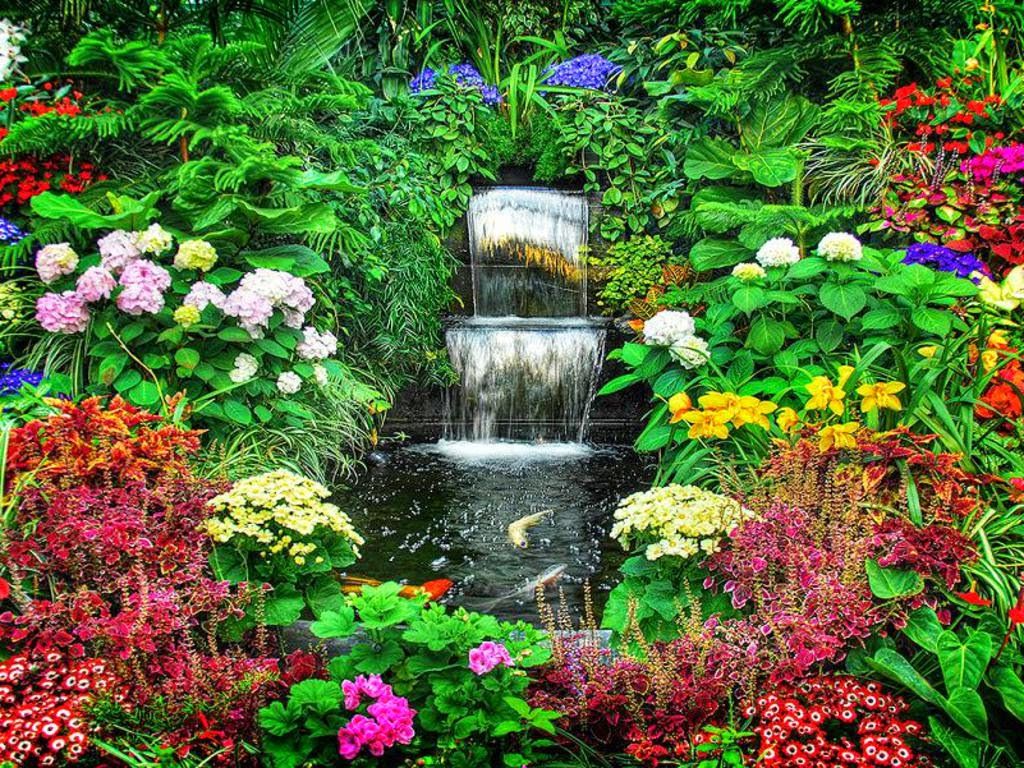 Spring Garden Waterfall Wallpapers - Wallpaper Cave