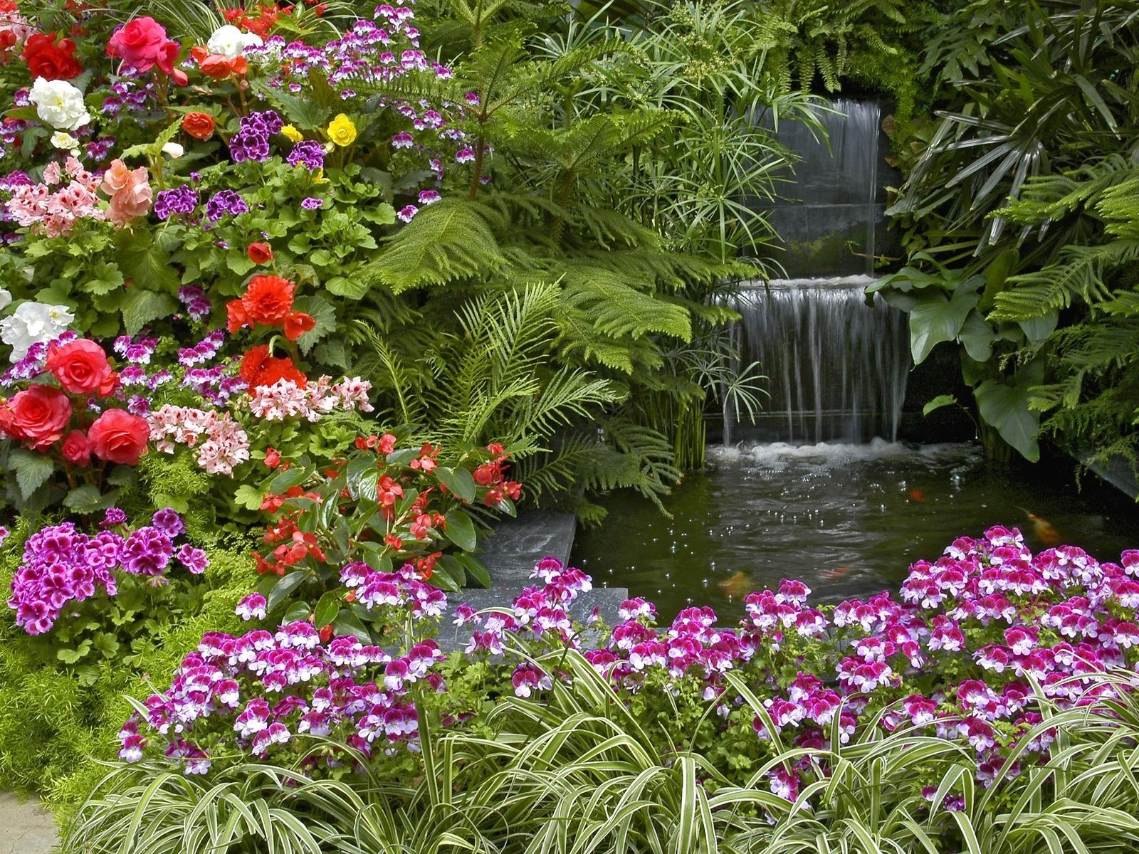Spring Garden Waterfall Wallpapers - Wallpaper Cave