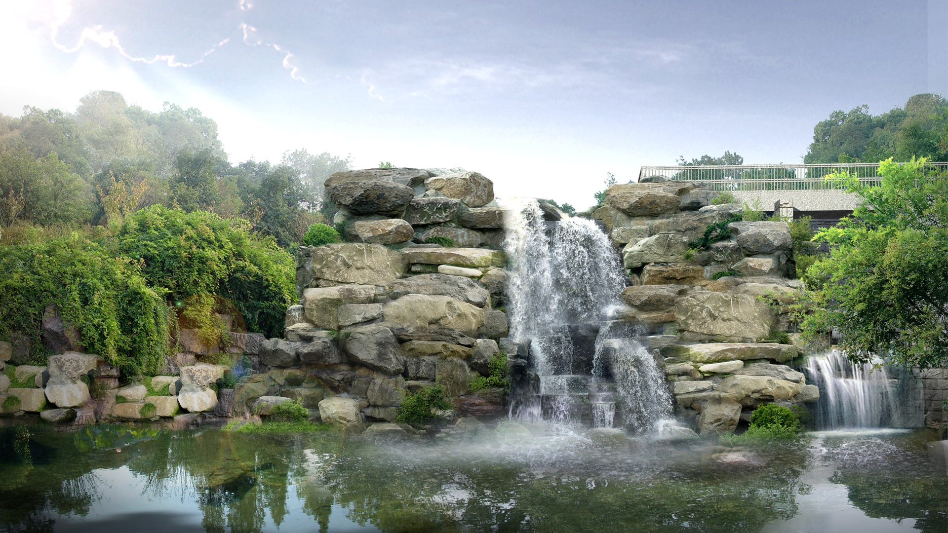 Spring Garden Waterfall Wallpapers - Wallpaper Cave