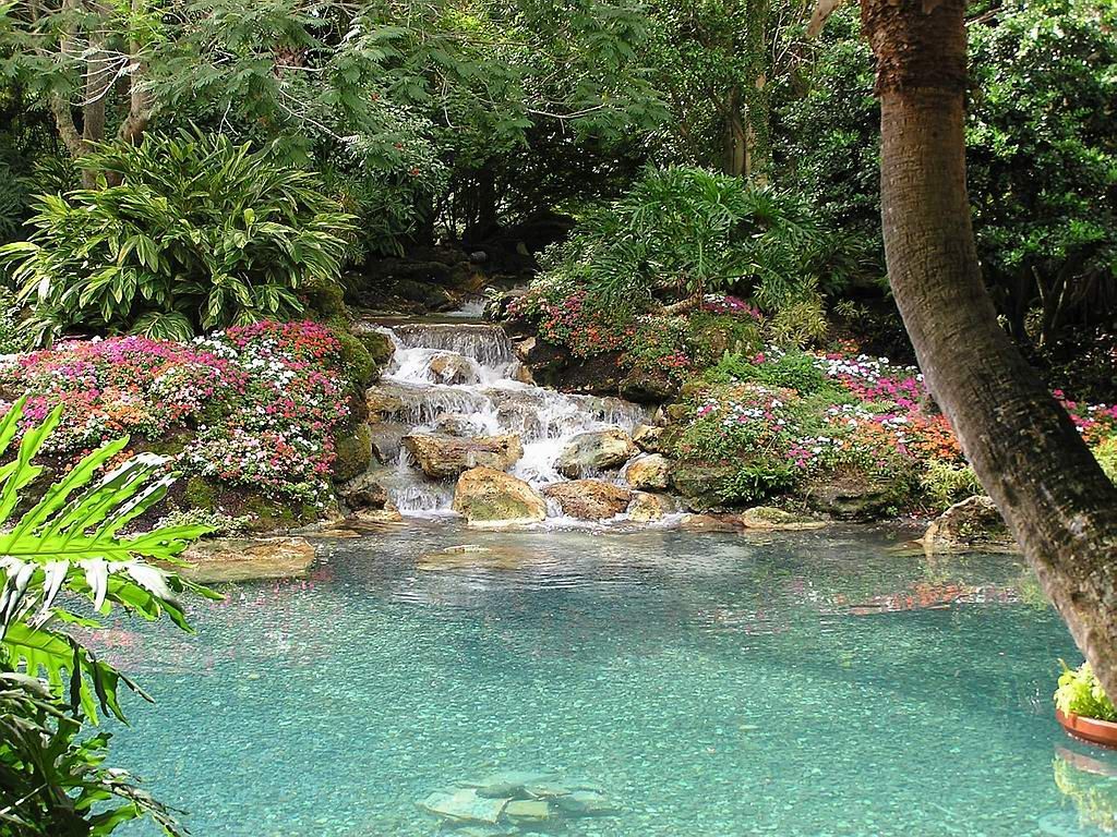 Spring Garden Waterfall Wallpapers - Wallpaper Cave