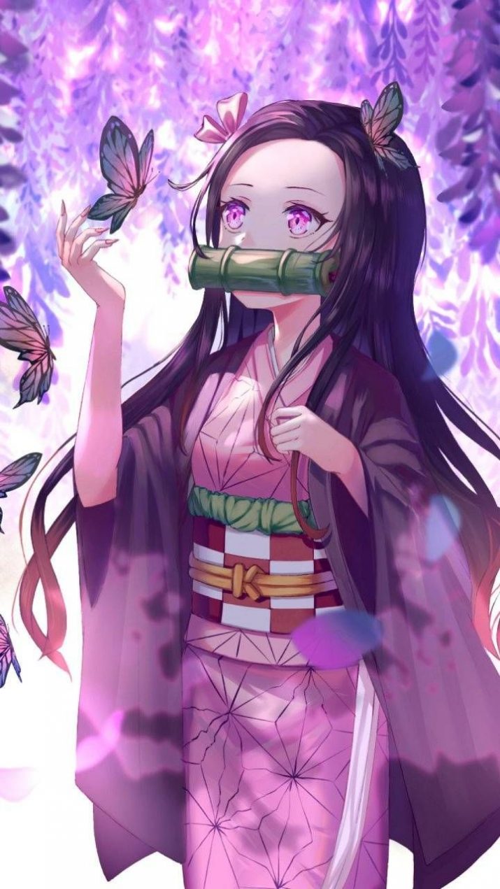 Purple Anime Nezuko Wallpapers - Wallpaper Cave