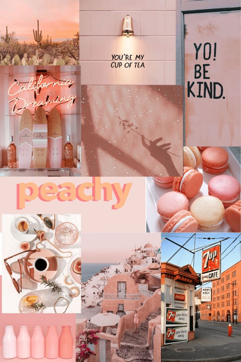 Peach Aesthetic Collage Wallpapers - Wallpaper Cave