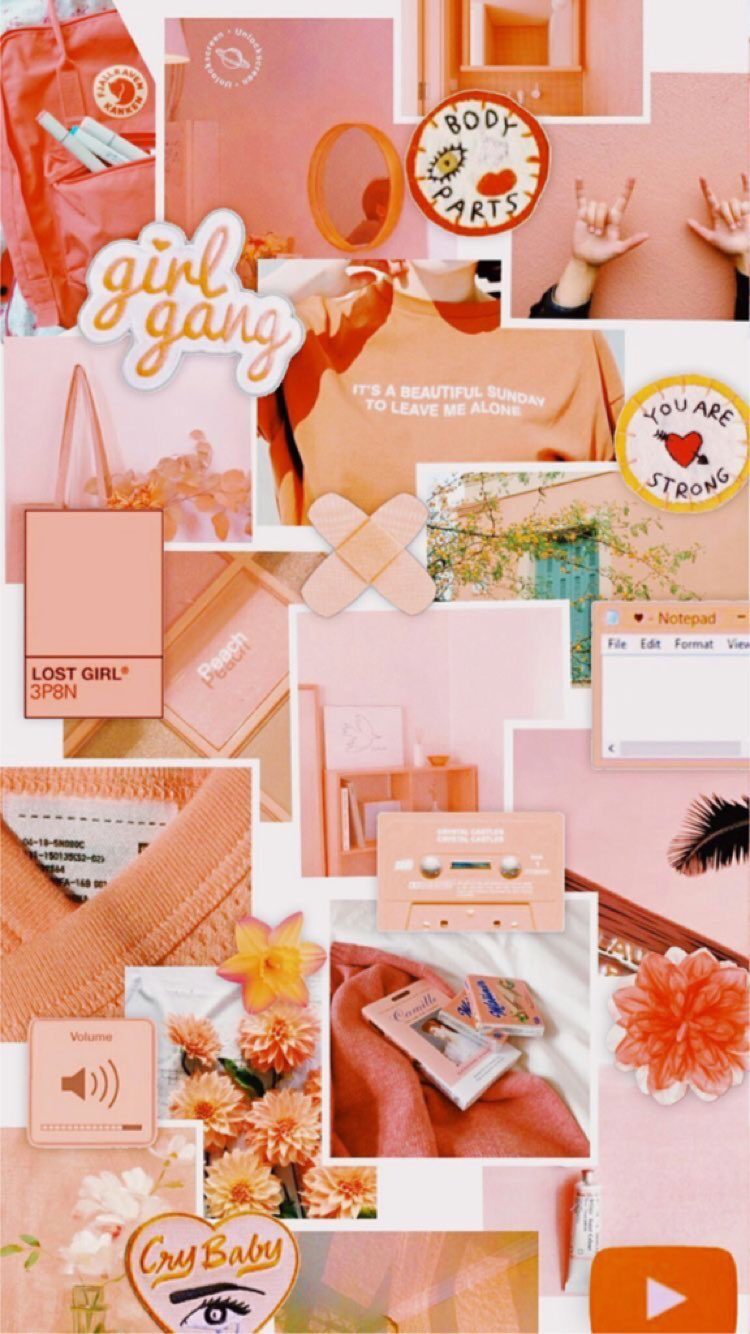Peach Aesthetic Collage Wallpapers - Wallpaper Cave