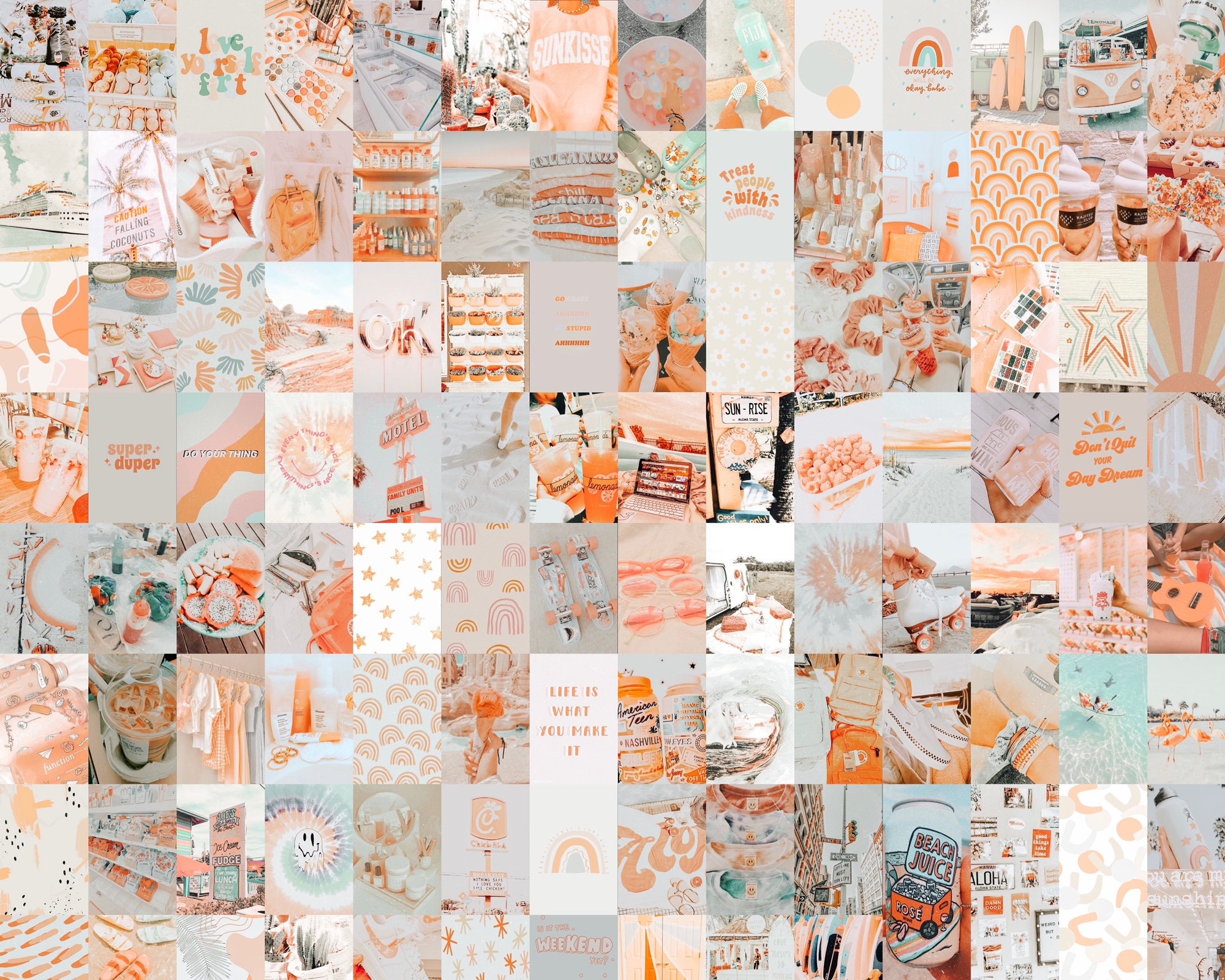 Peach Aesthetic Collage Wallpapers - Wallpaper Cave