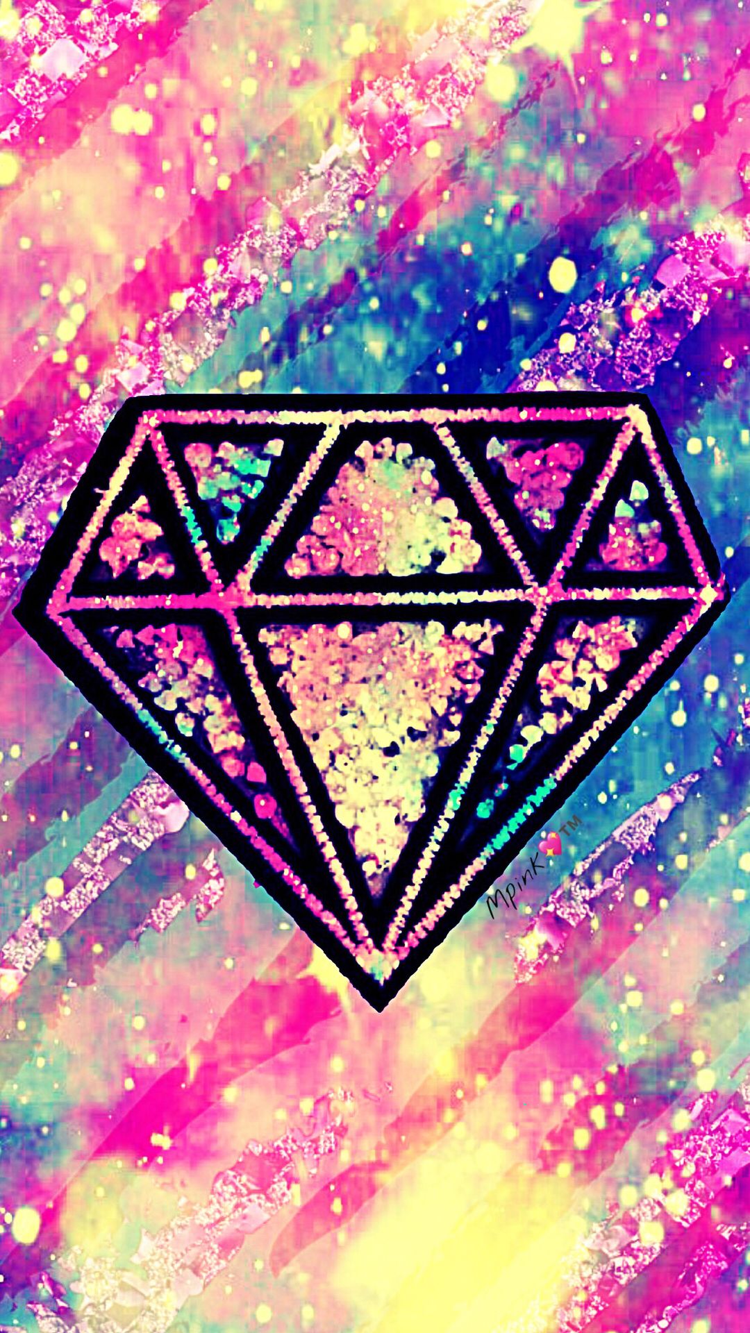 Rainbow Diamonds Background