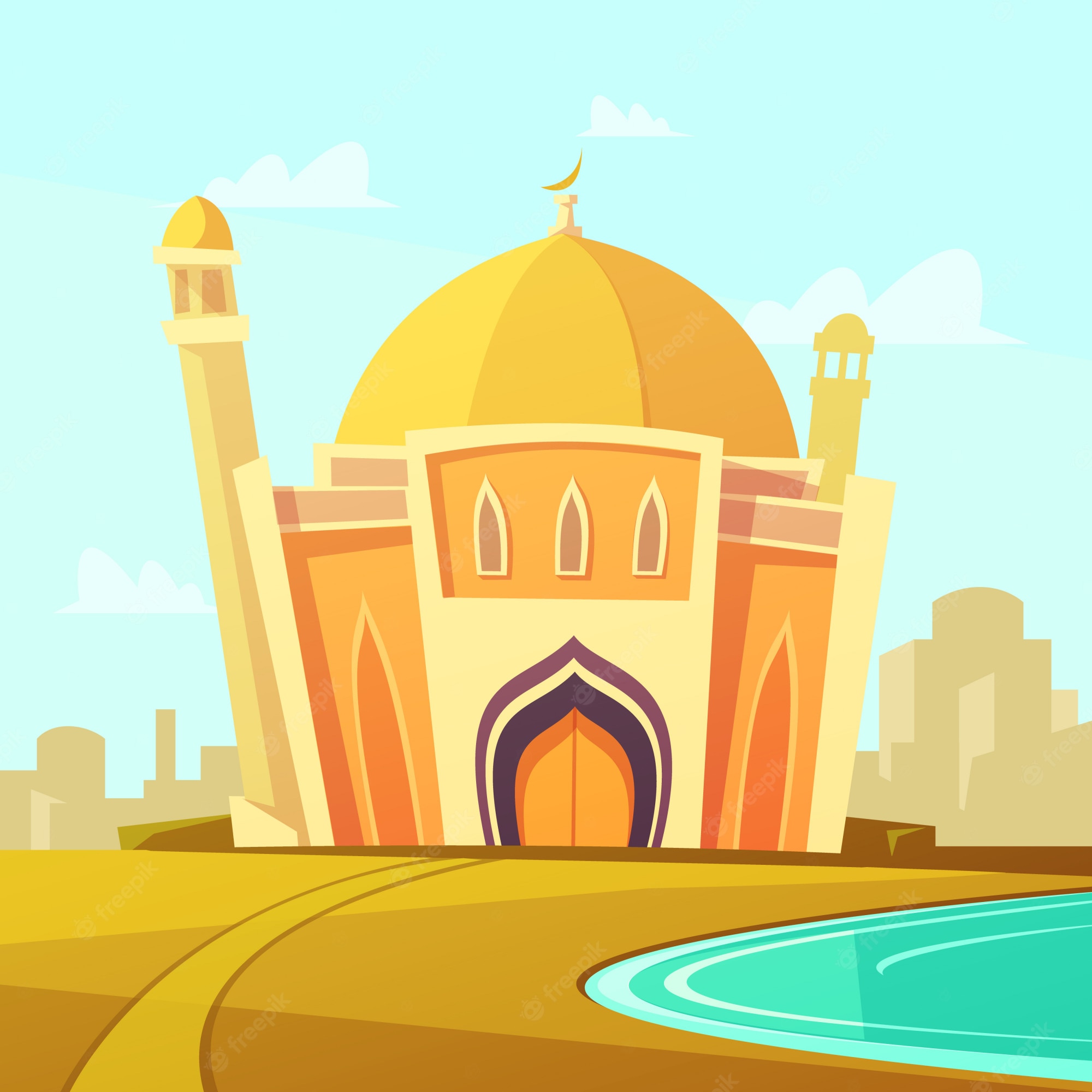 Mosque Vector Wallpapers - Wallpaper Cave