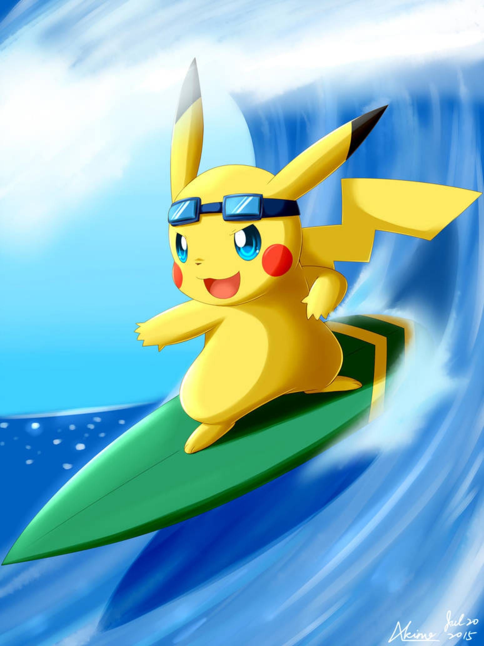 Surfing Pikachu Wallpaper Here /r/pokemon, I Made A Surfing Pikachu HD