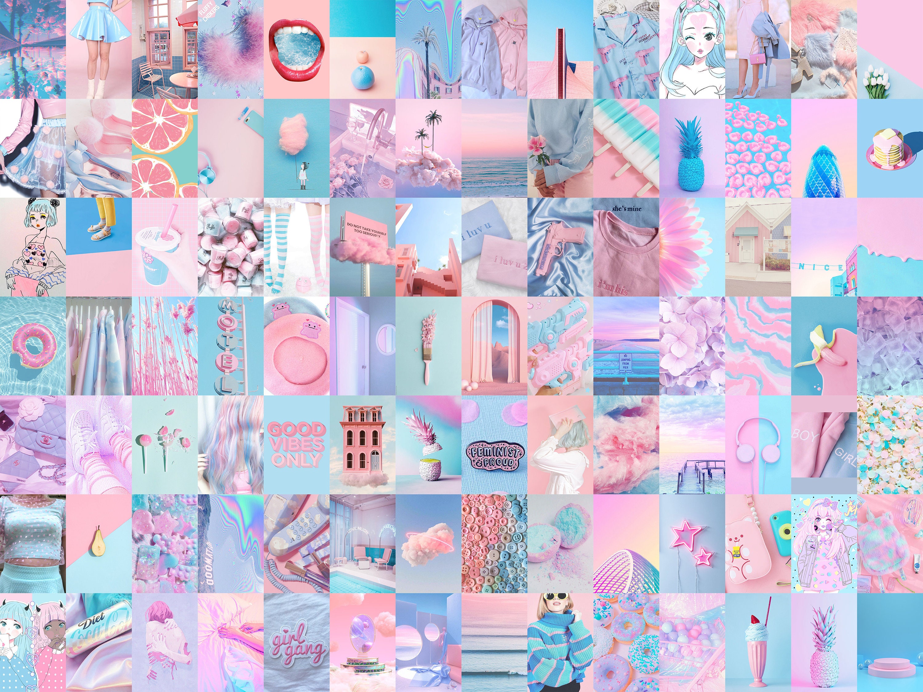 Pastel Pink Collages Wallpapers - Wallpaper Cave